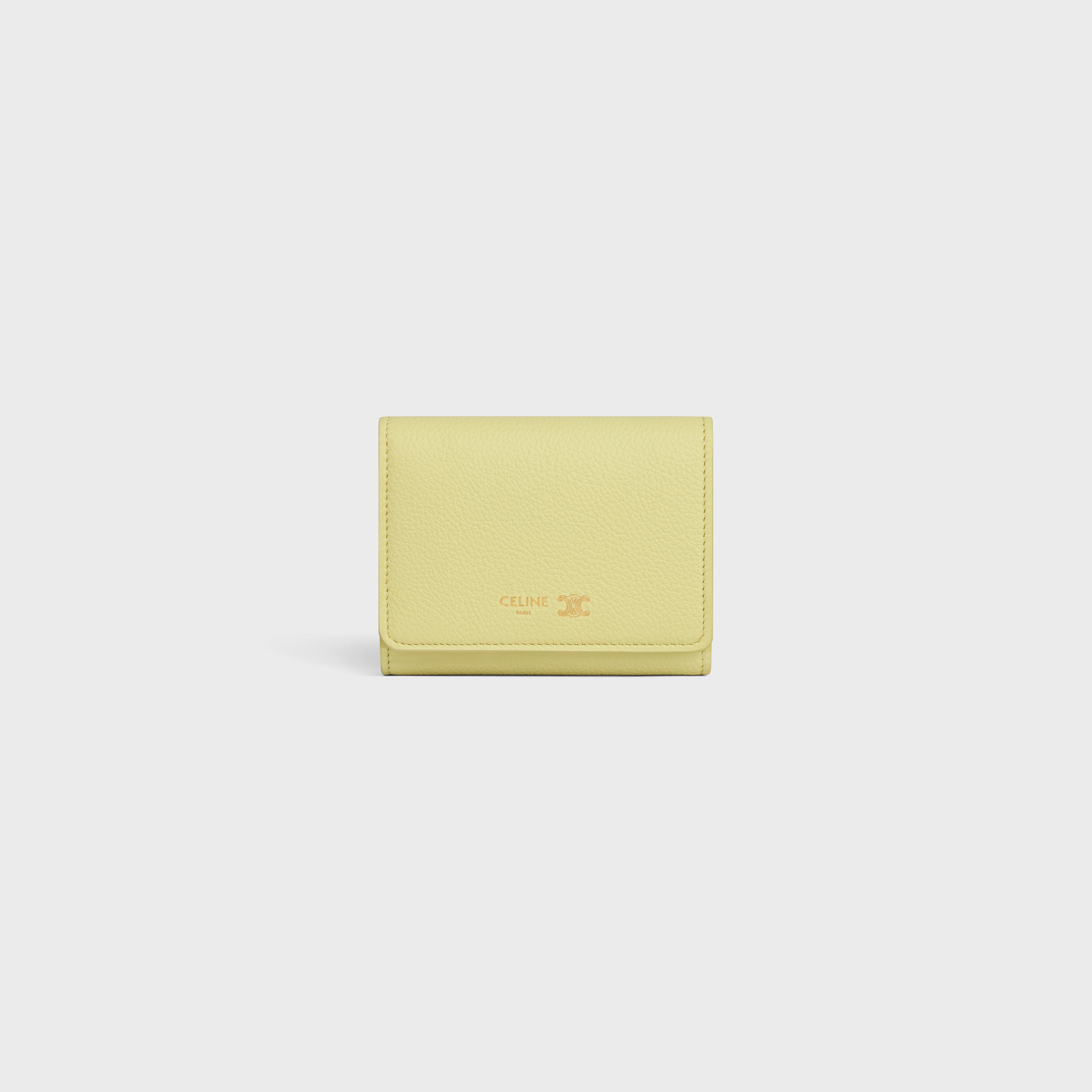 FINE WALLET TRIOMPHE STAMP IN SUPPLE GRAINED CALFSKIN - CITRUS / SAFARI ...