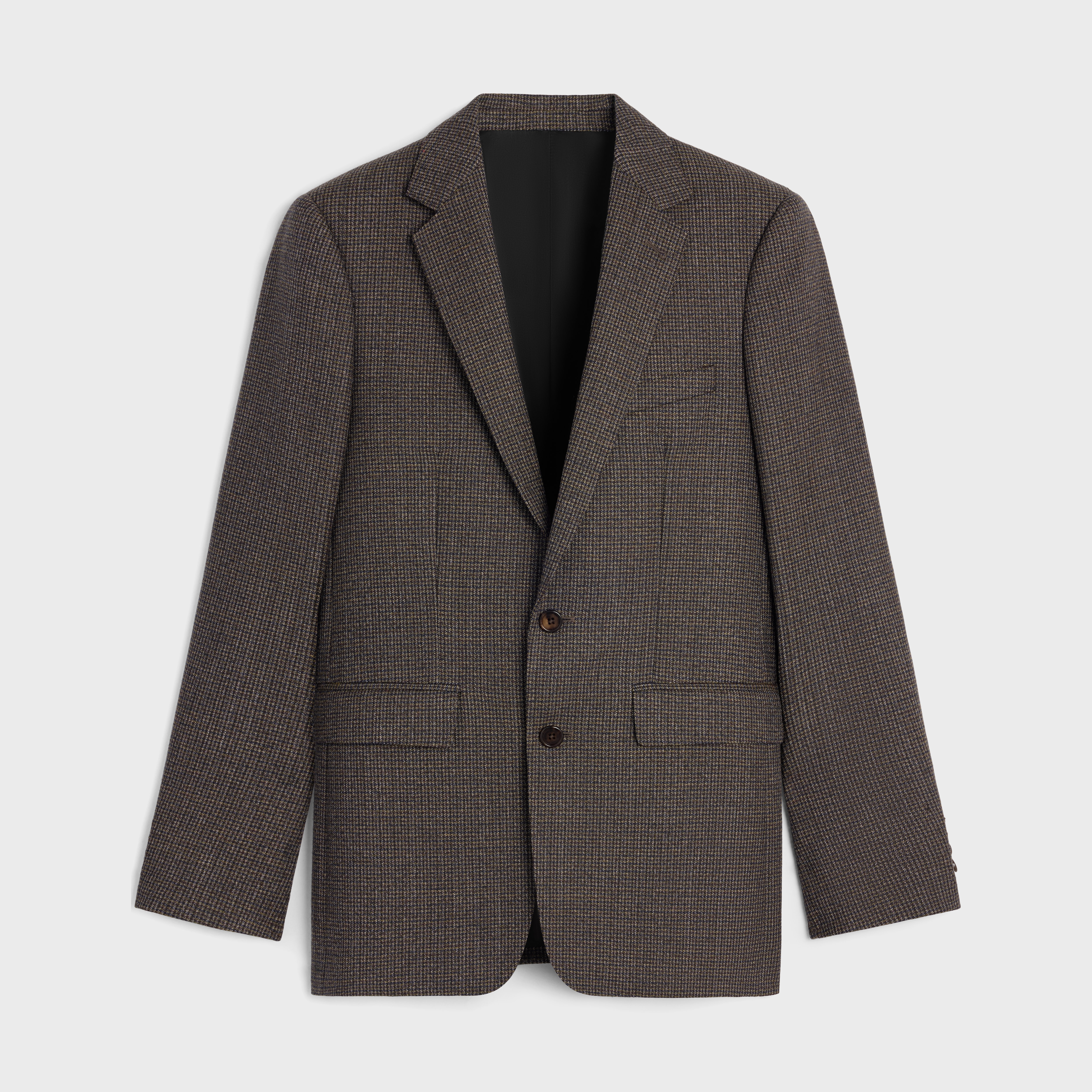 CLASSIC JACKET IN MICRO HOUNDSTOOTH WOOL - | CELINE