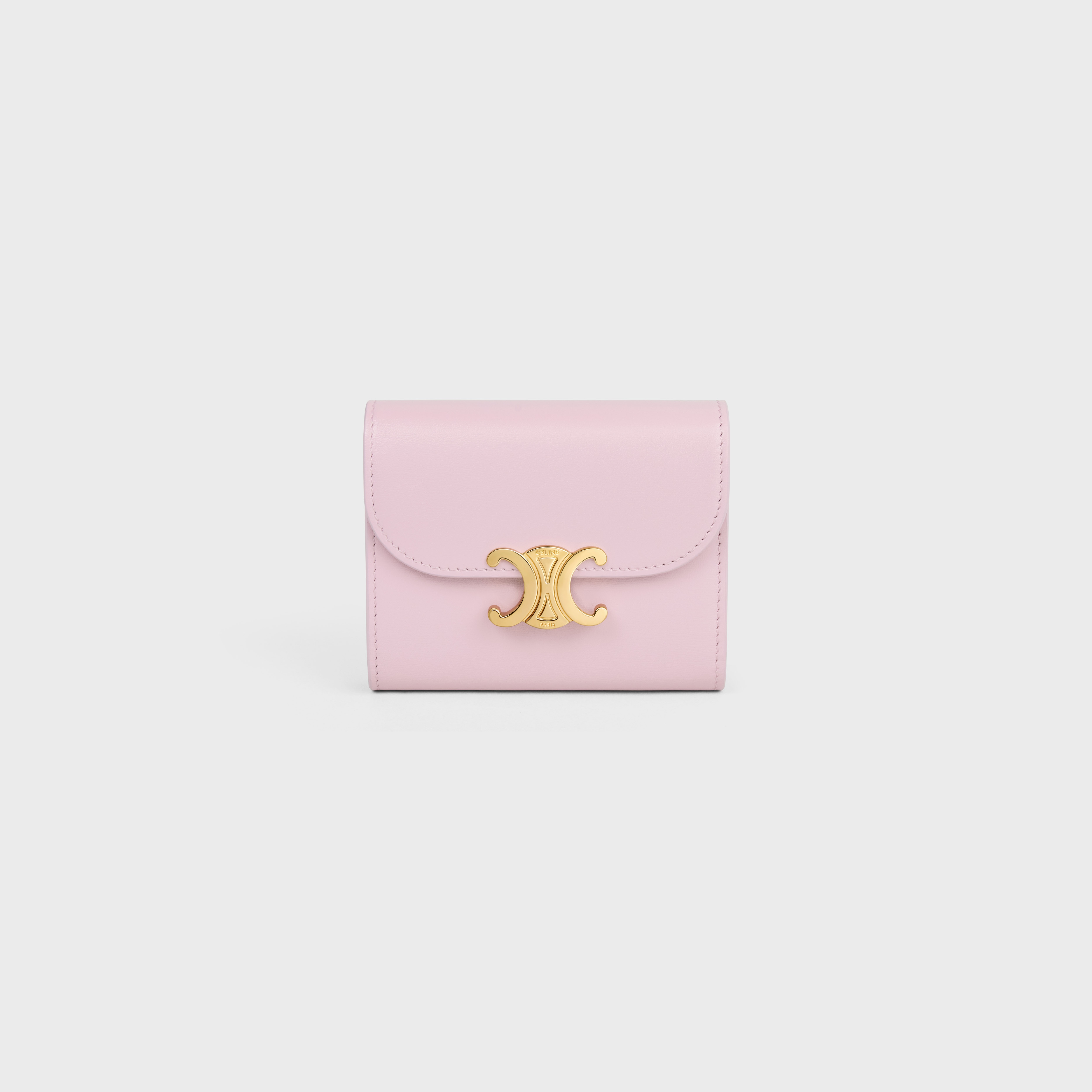Small Flap Wallet TRIOMPHE IN Shiny calfskin - DIRTY PINK | CELINE