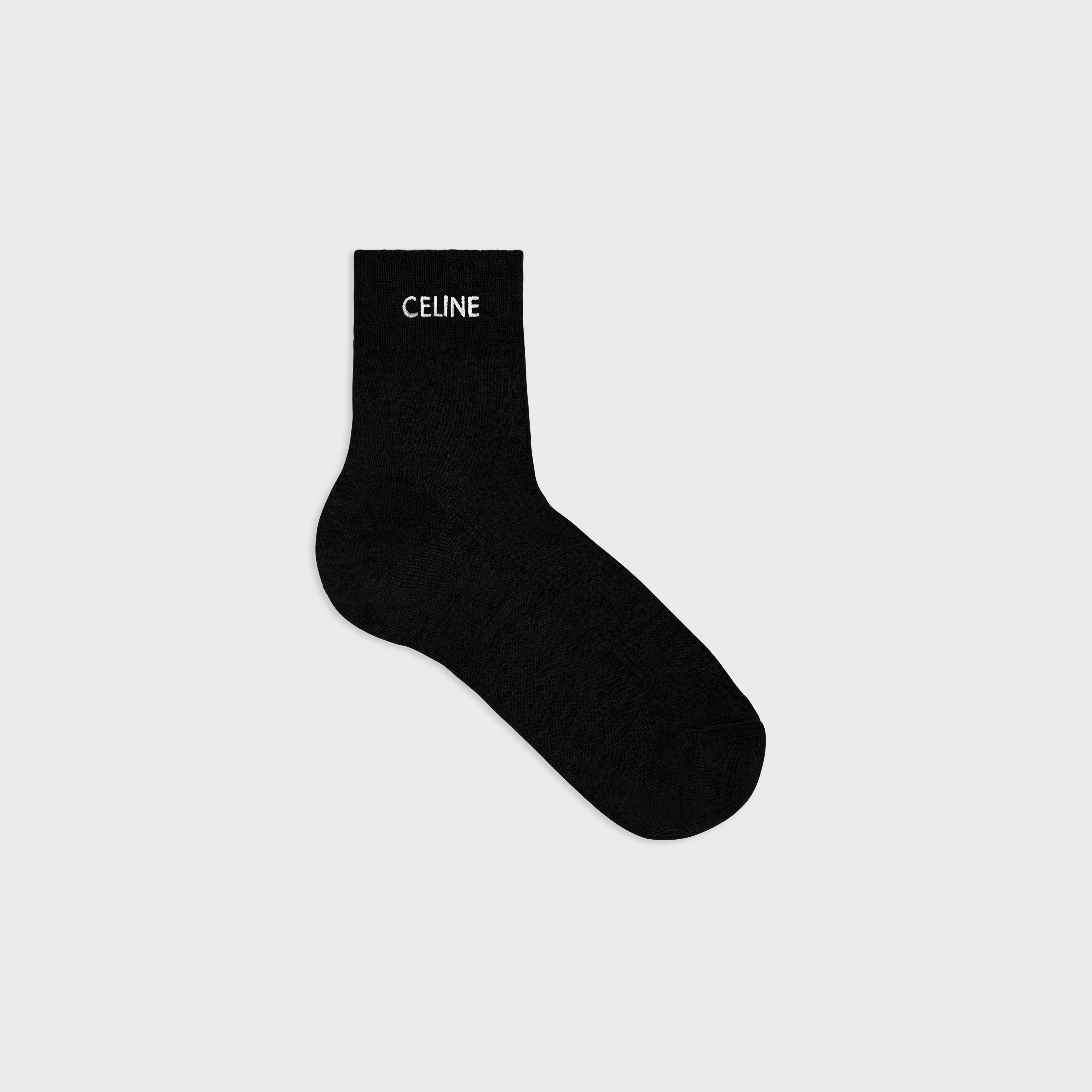 CELINE SOCKS IN COTTON - BLACK | CELINE
