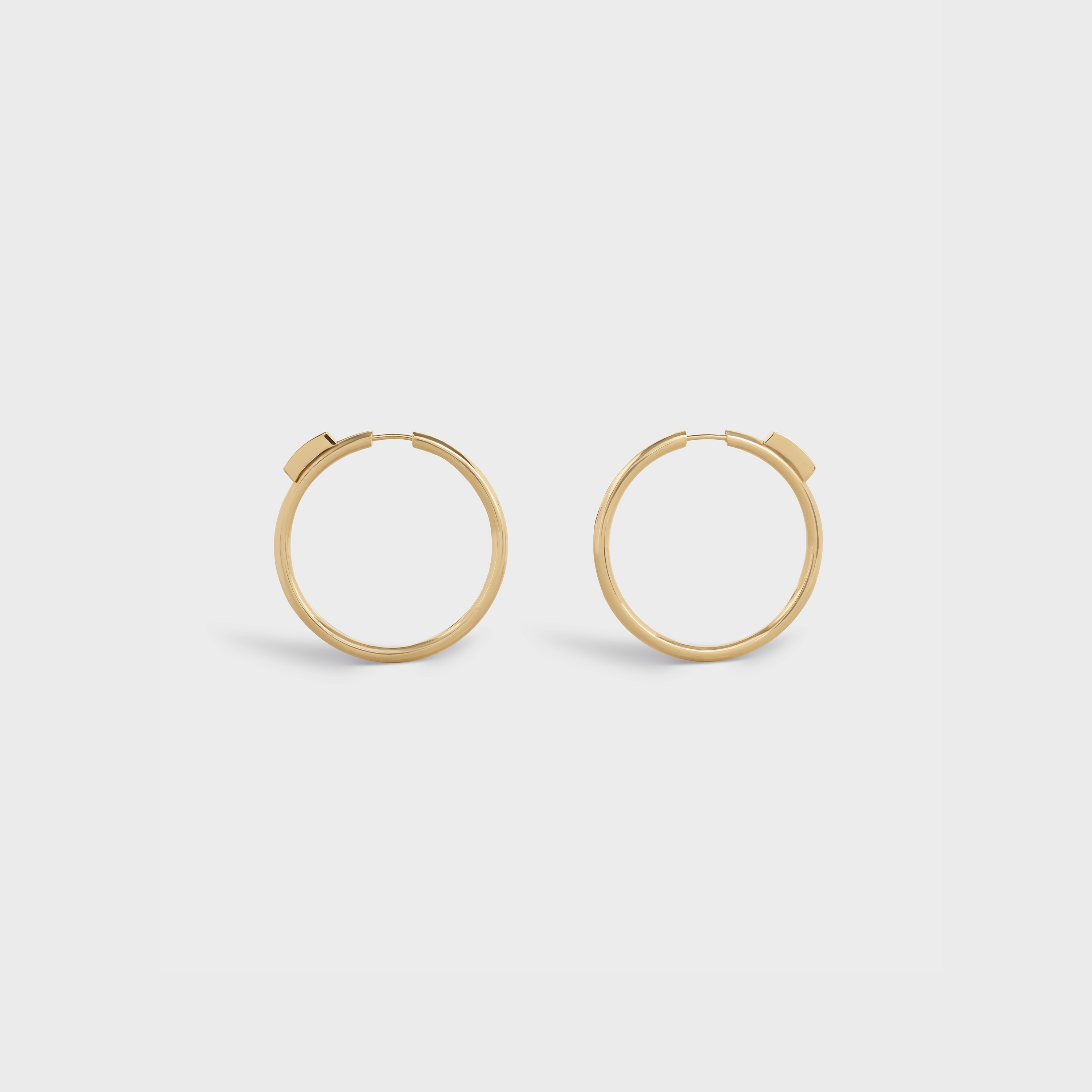 SYSTEME LARGE HOOPS IN YELLOW GOLD AND DIAMONDS - YELLOW GOLD & WHITE | CELINE