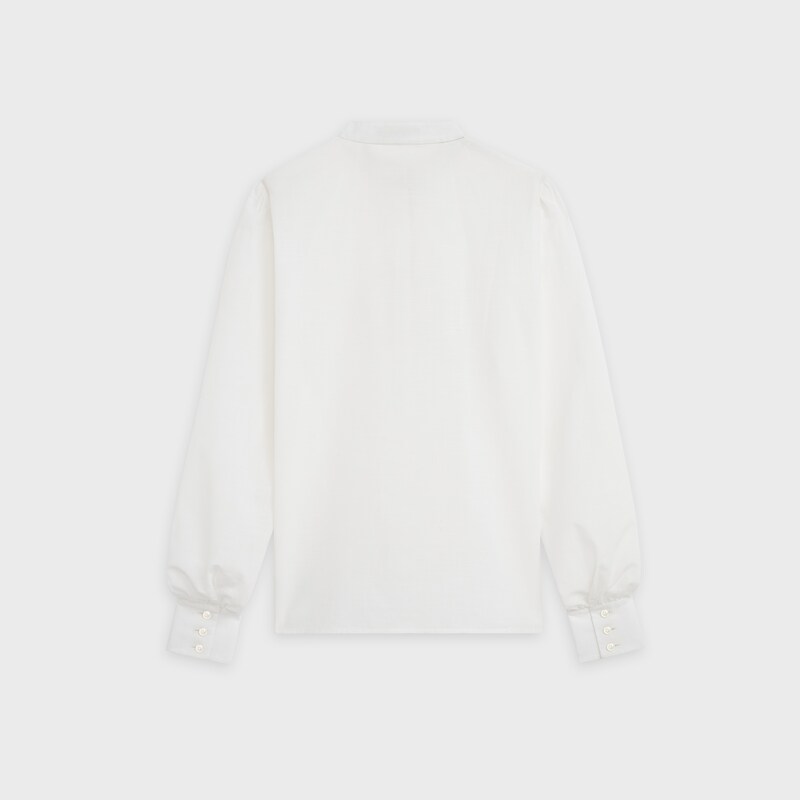 jabot frill blouse in cotton batiste - null | CELINE