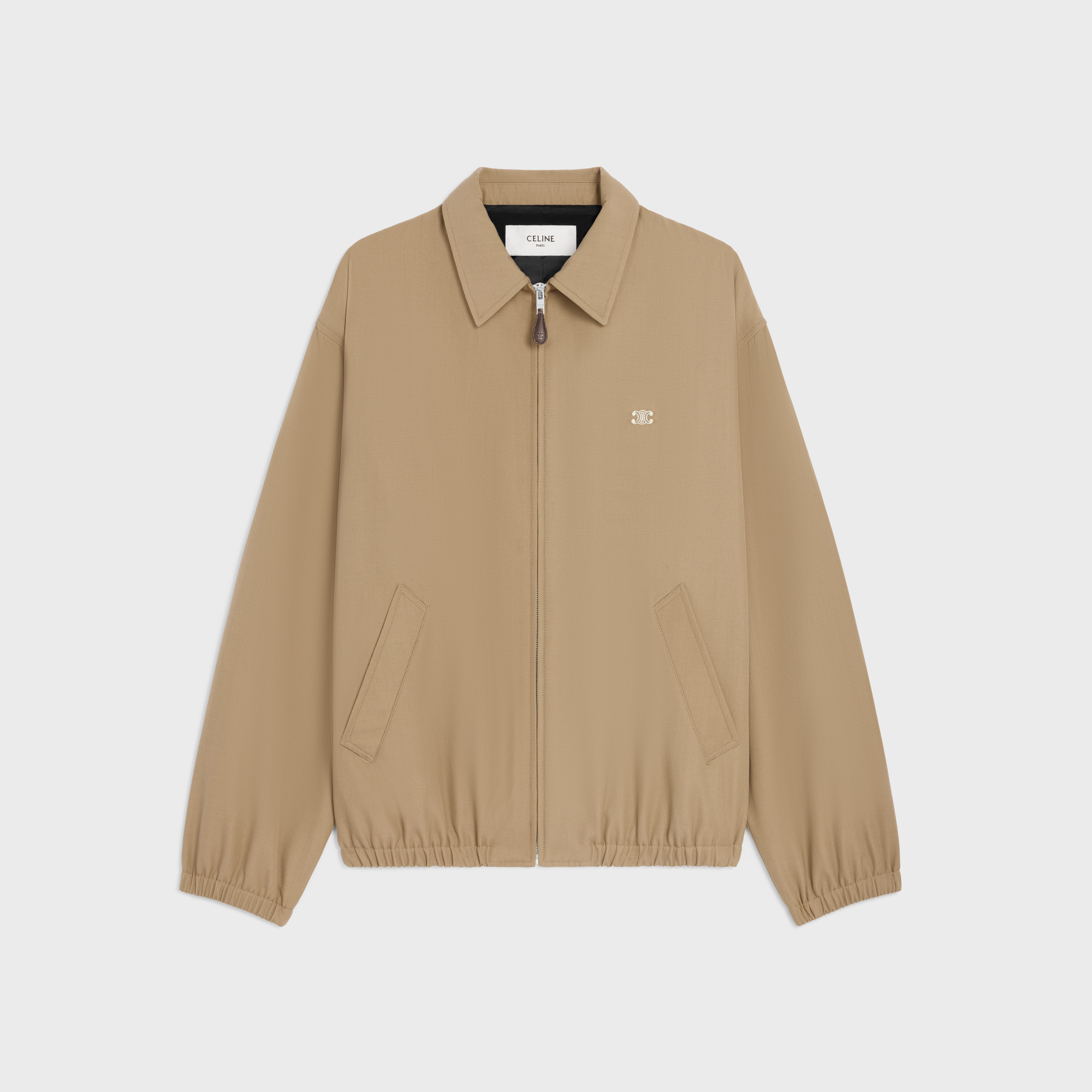 blouson IN COTTON AND WOOL GABARDINE - CAMEL | CELINE