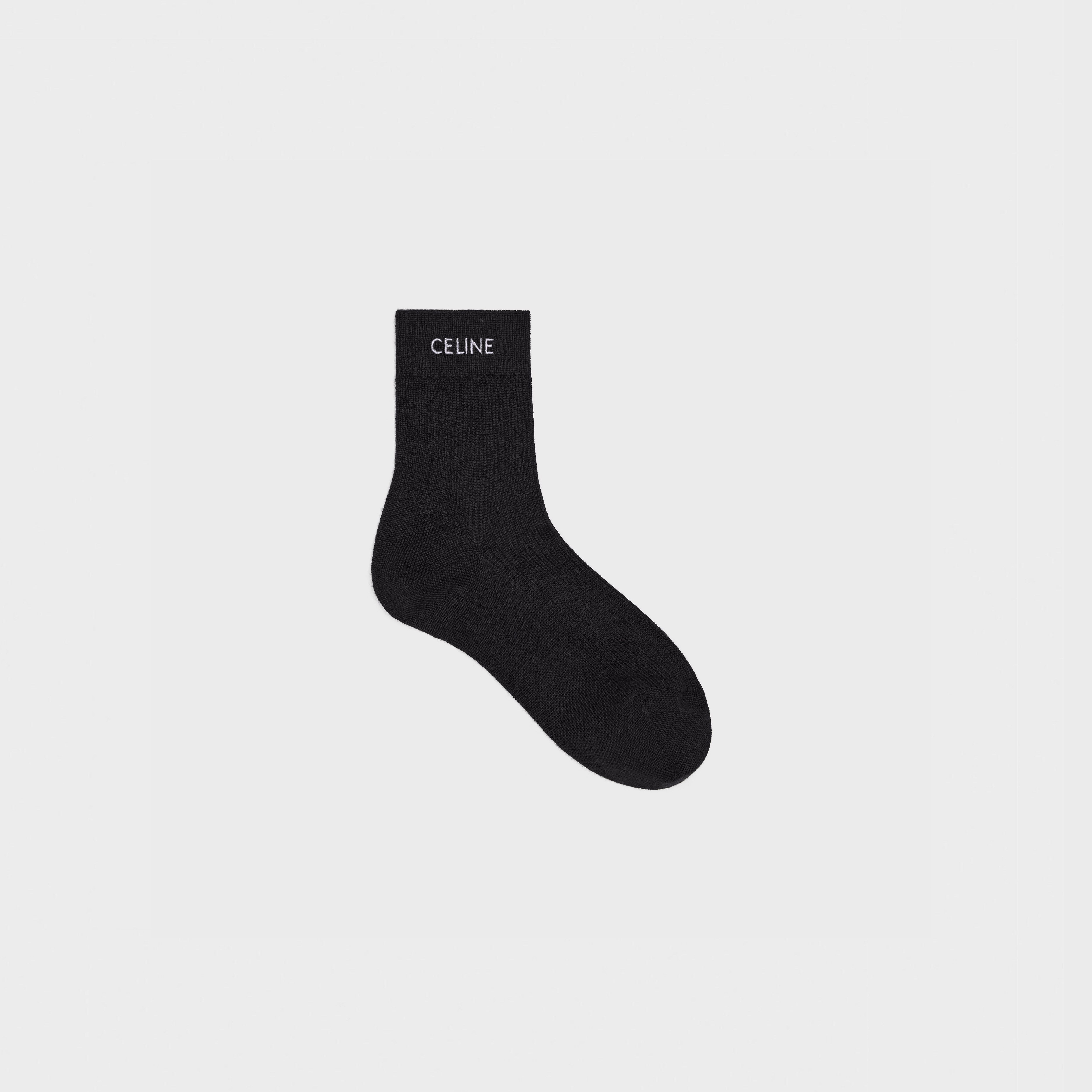 CELINE SOCKS IN WOOL - Black | CELINE