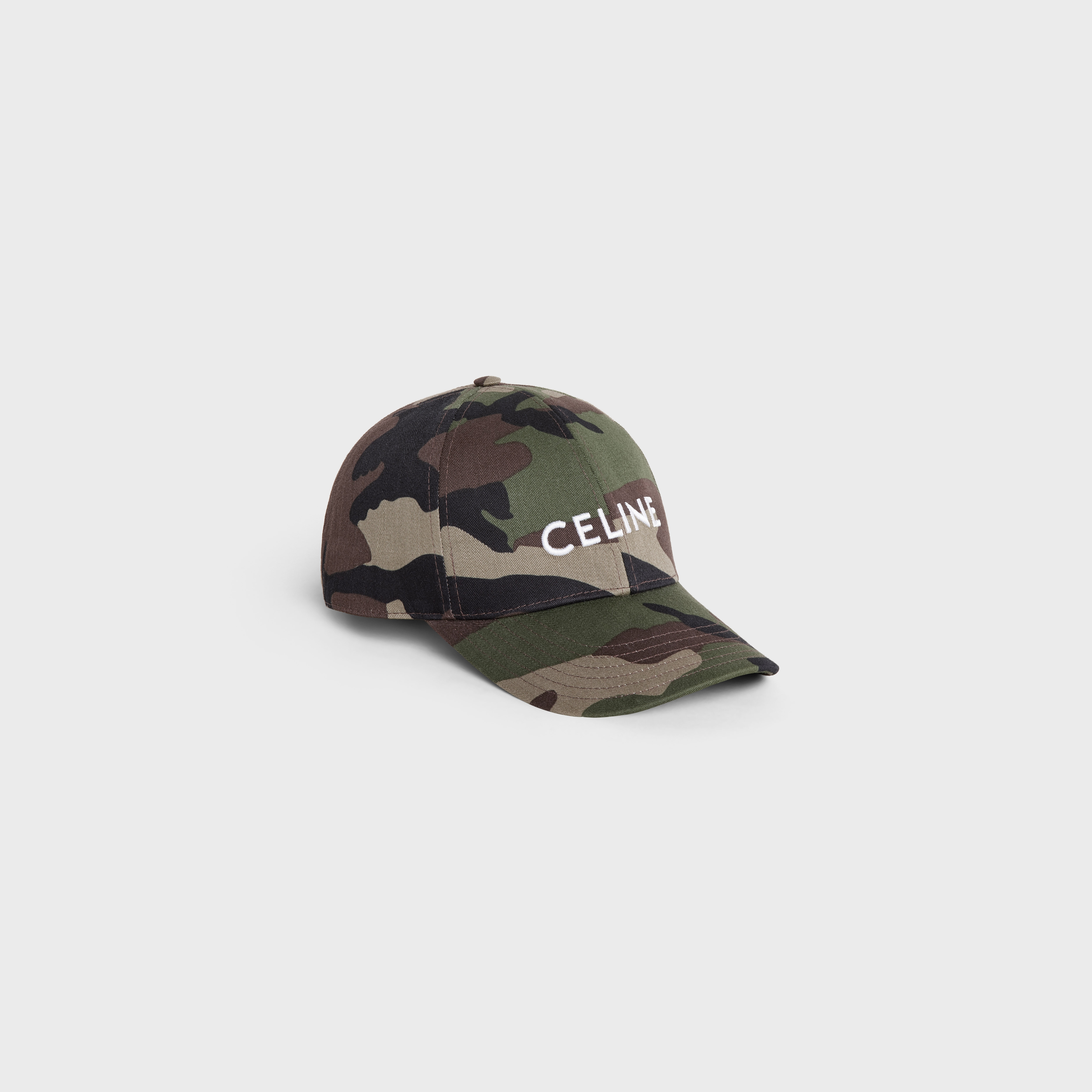 CELINE BASEBALL CAP IN COTTON - KAKI MILITAIRE | CELINE