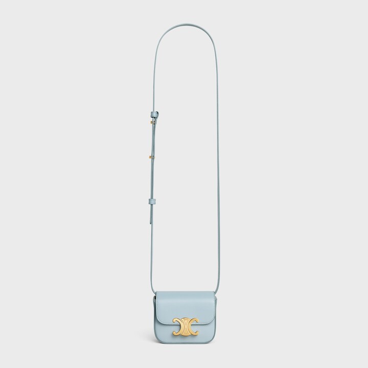 MINI CLAUDE IN SHINY CALFSKIN - ICE BLUE | CELINE