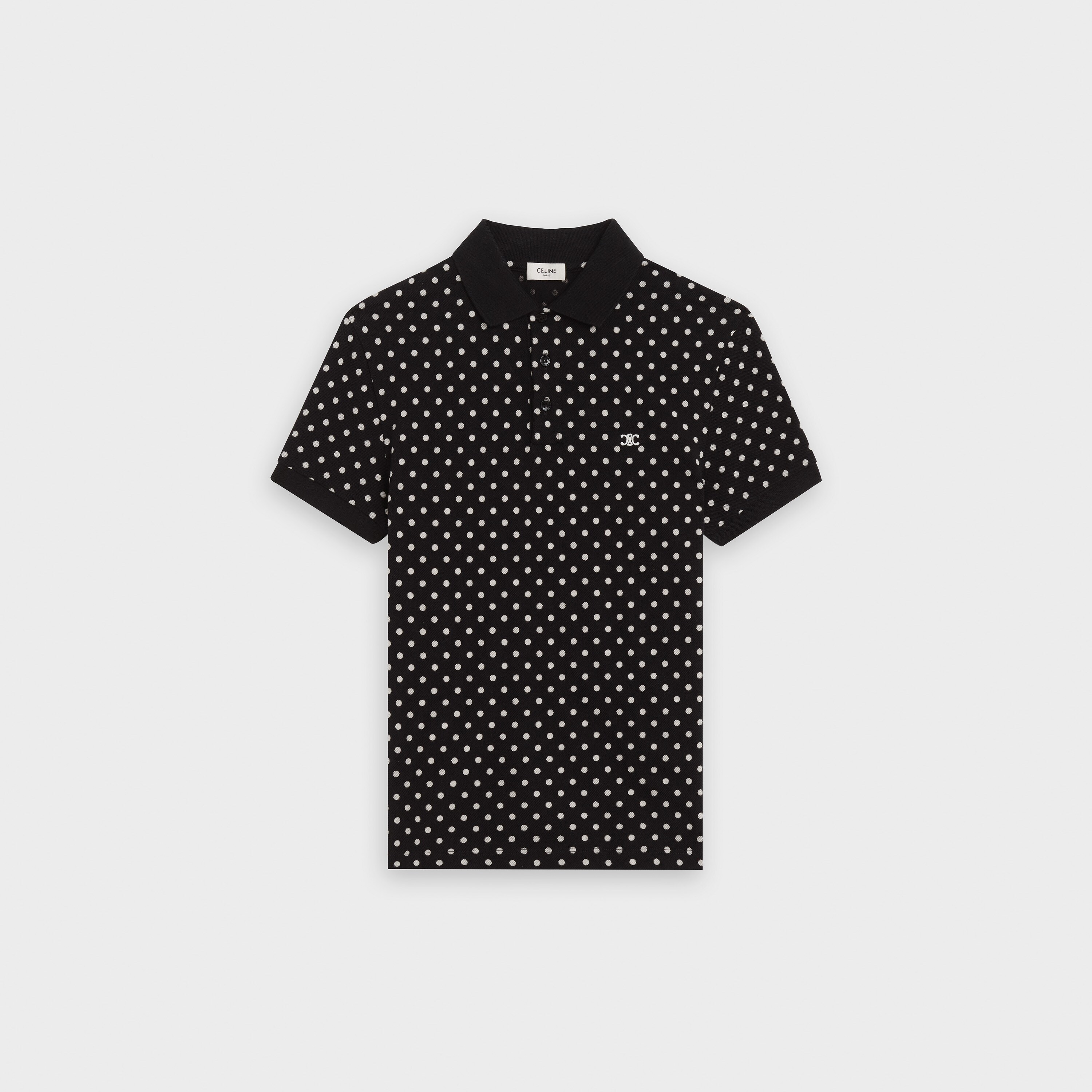 'triomphe' polo in cotton piqué - null | CELINE
