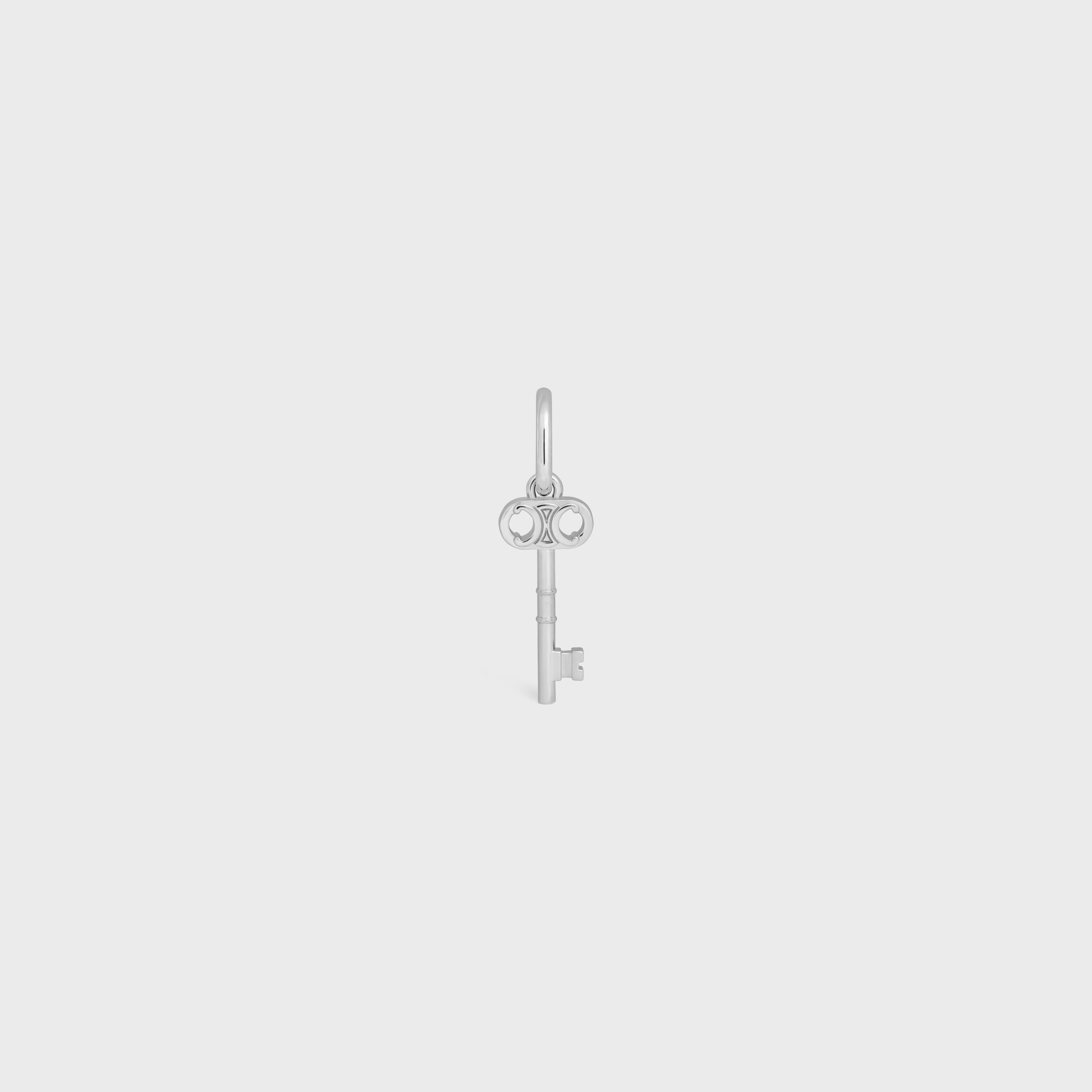 CHARMS TRIOMPHE KEY IN BRASS WITH RHODIUM FINISH - SILVER | CELINE