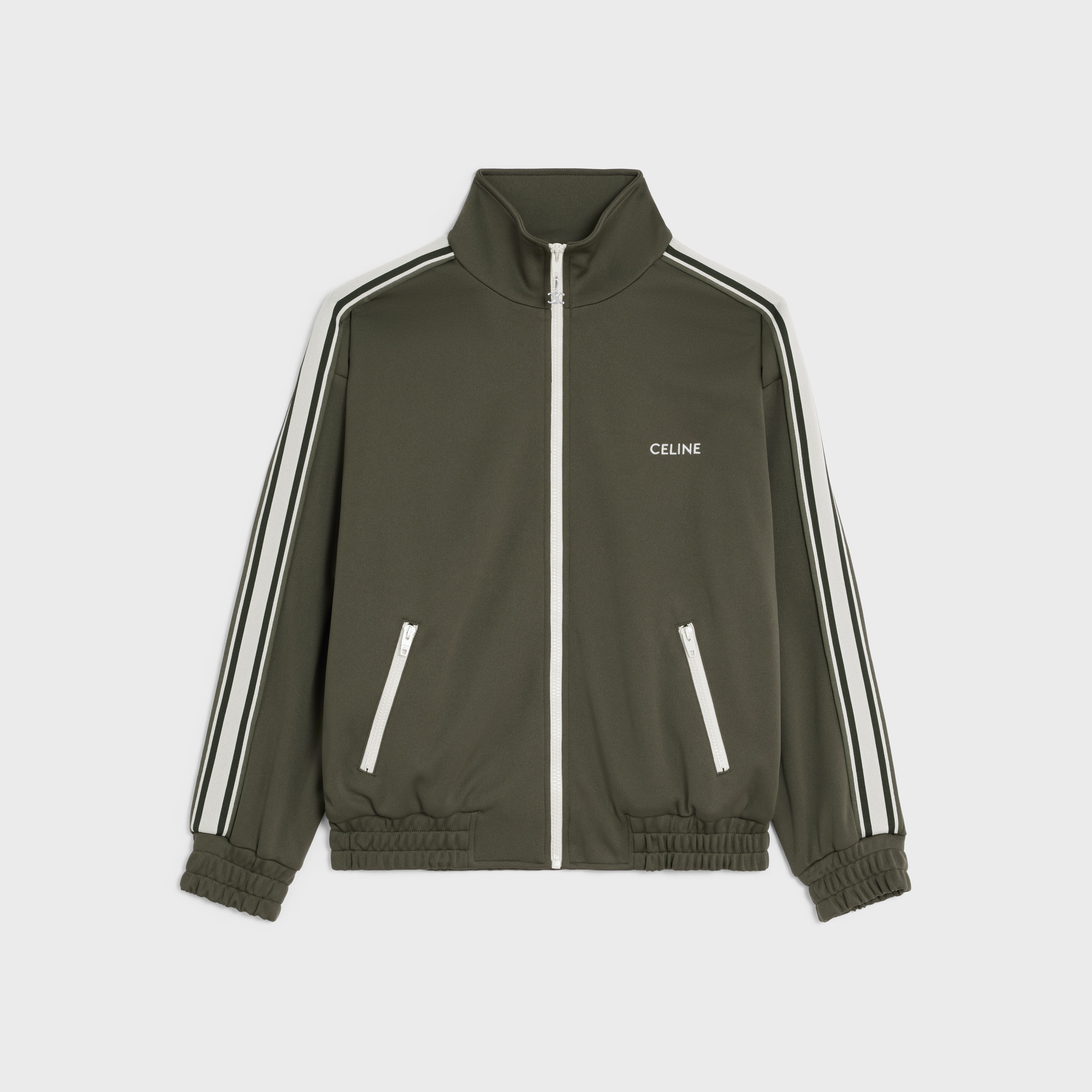 Chaqueta de chándal Celine de punto - caqui / blanco crudo | CELINE