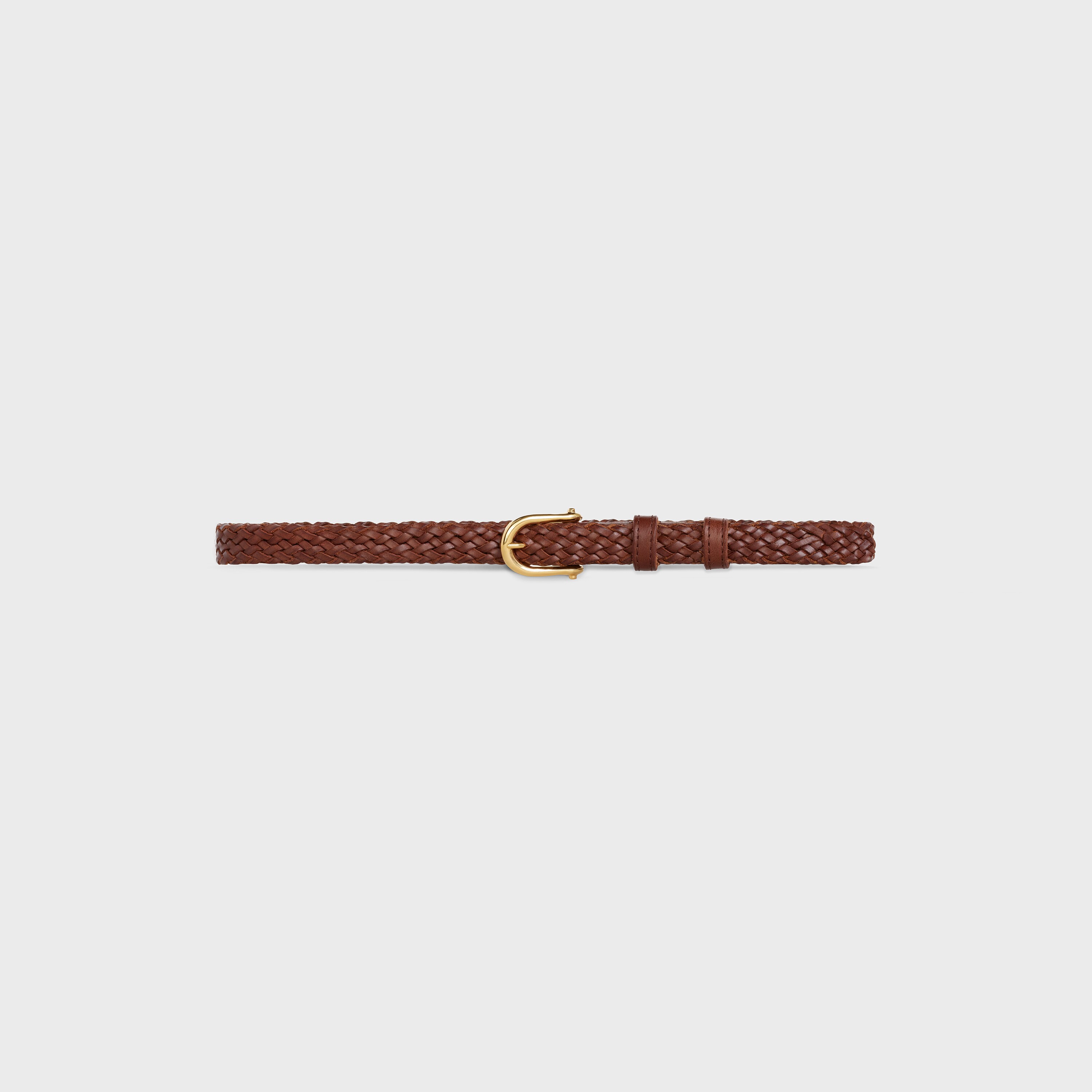 Tubular Braided Belt with rounded buckle in Calfskin - null | CELINE