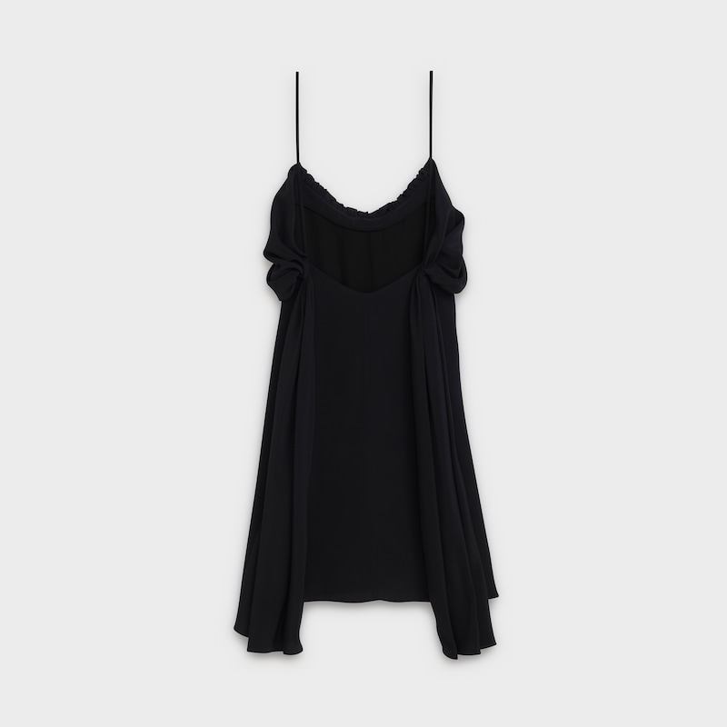 short 'lingerie' dress with foulard detail in crepe de soie acetate ...