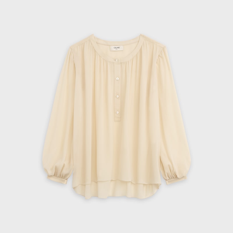 folk tunic in silk georgette - null | CELINE
