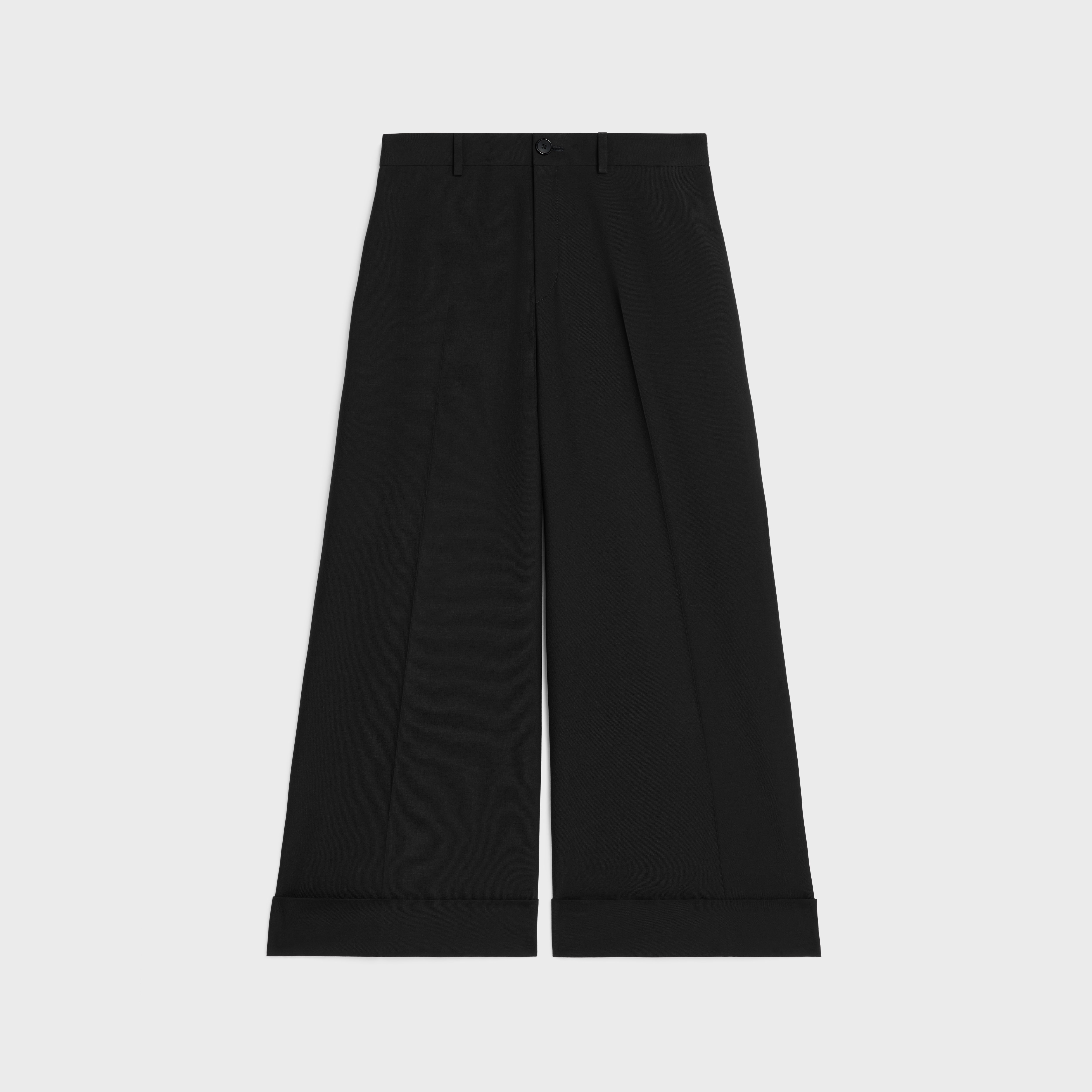 CALÇAS DOCKS em gabardine de lã - PRETO | CELINE