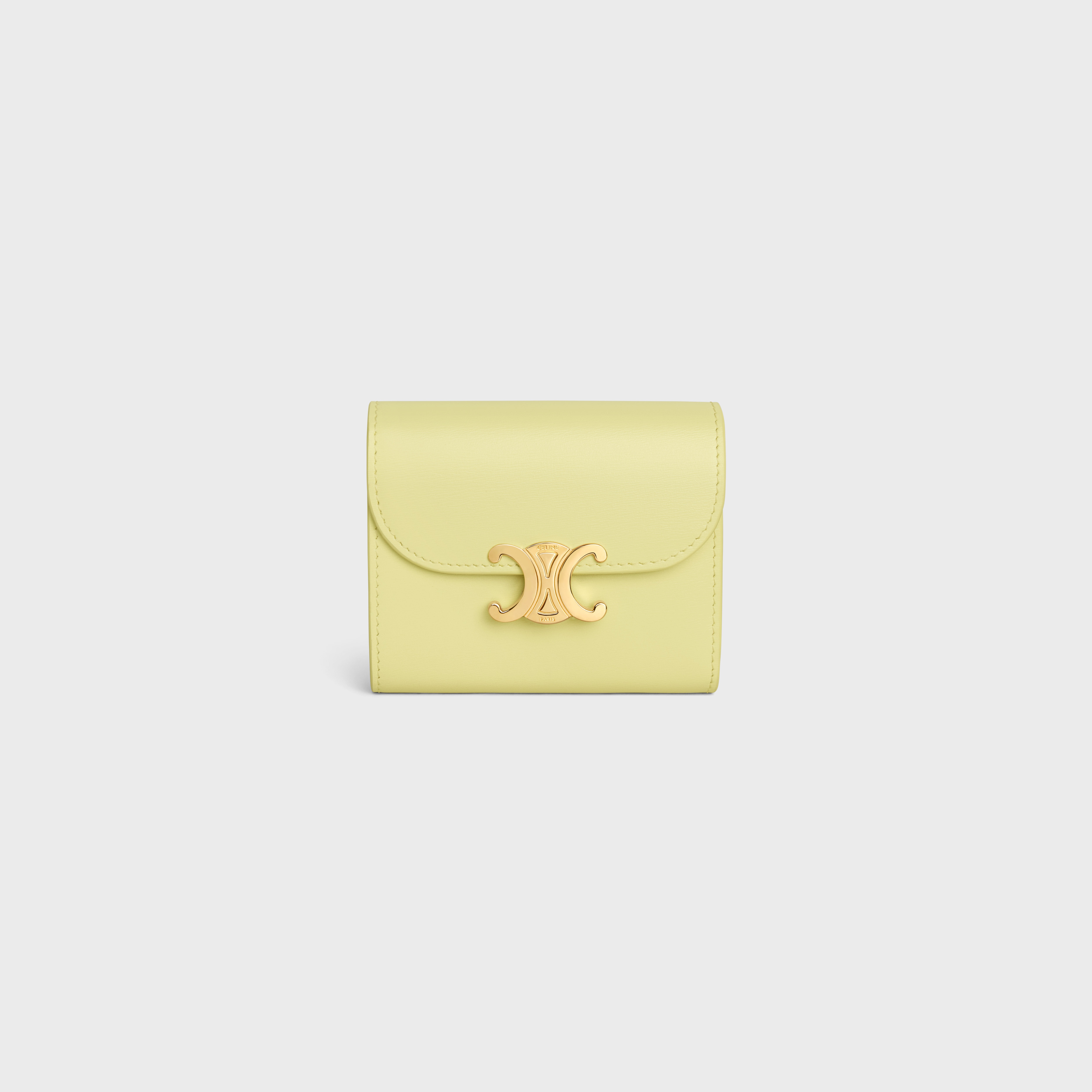 Small Flap Wallet TRIOMPHE IN Shiny calfskin - CITRUS | CELINE