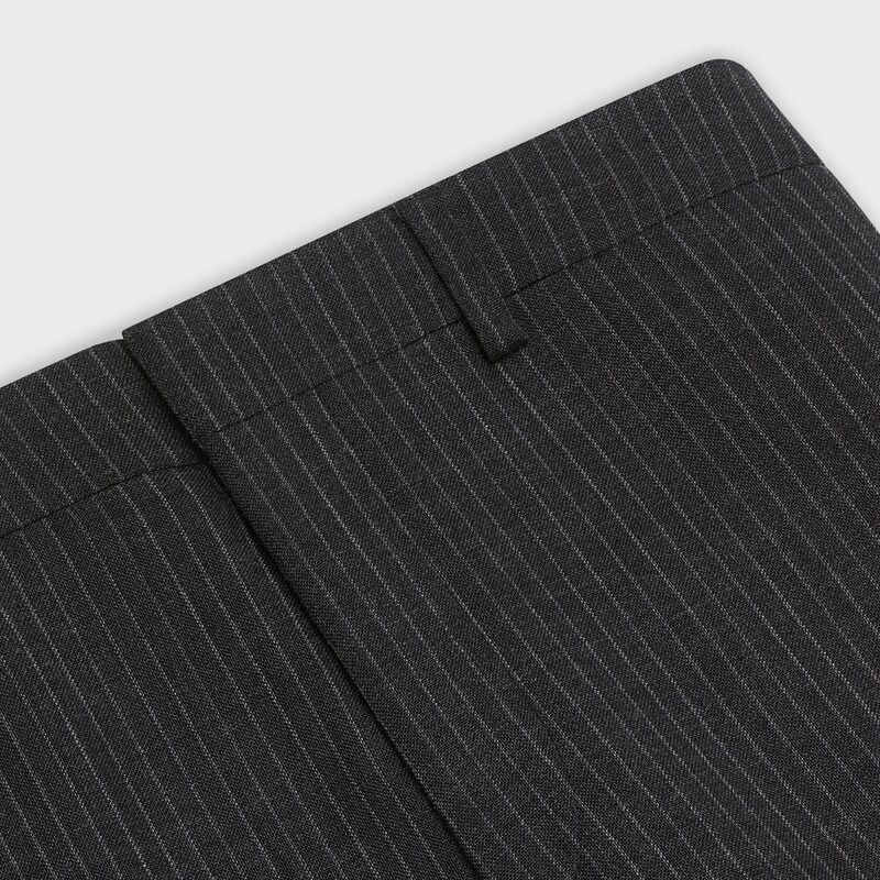 flared pants in striped wool fabric - null | CELINE