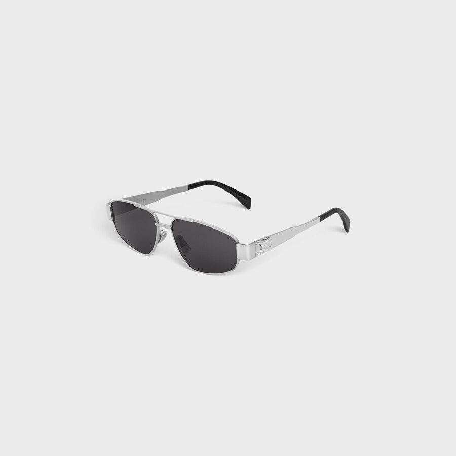 TRIOMPHE METAL 03 SUNGLASSES IN METAL - SILVER / SMOKE | CELINE