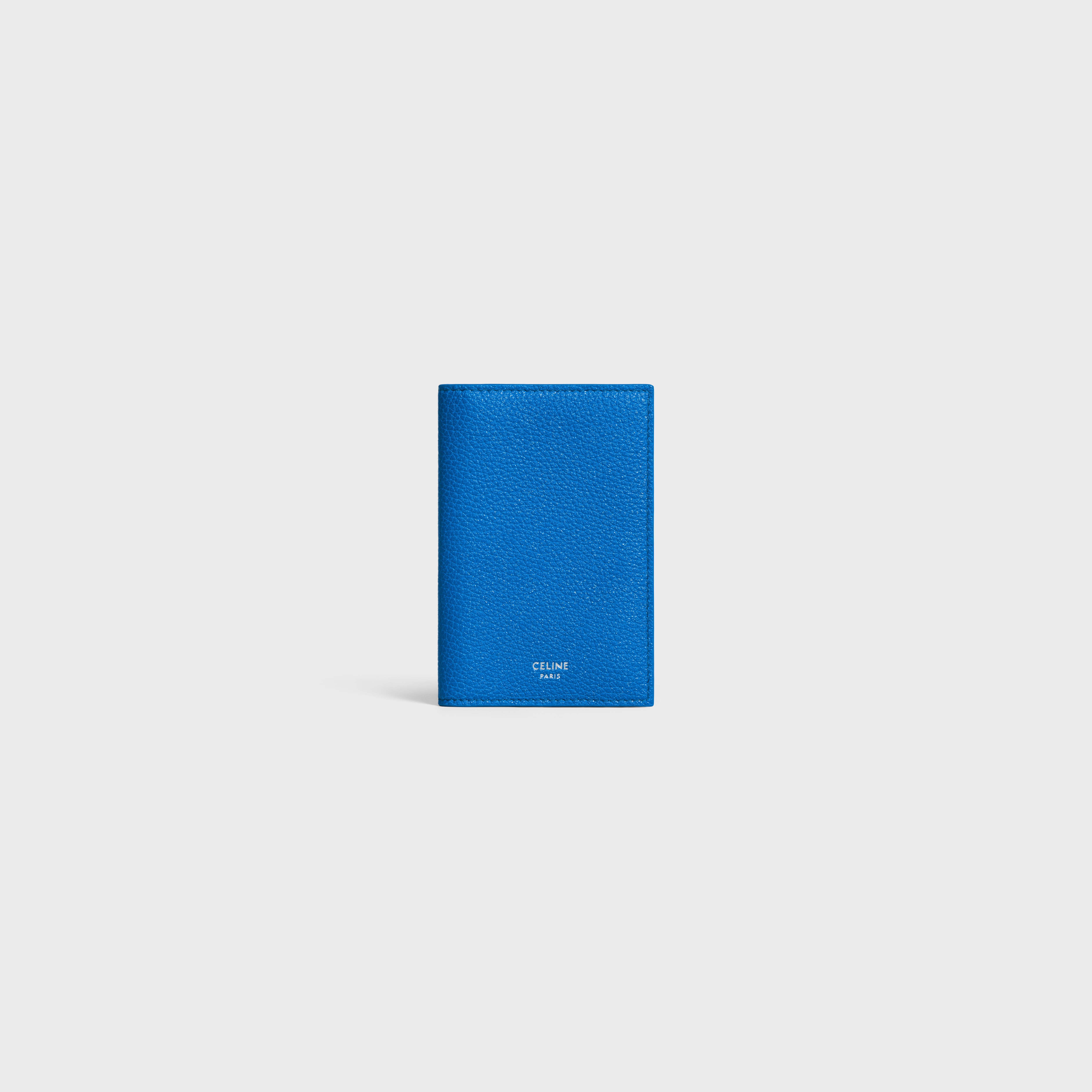 VERTICAL CARD HOLDER IN GRAINED CALFSKIN - ULTRA BLUE | CELINE