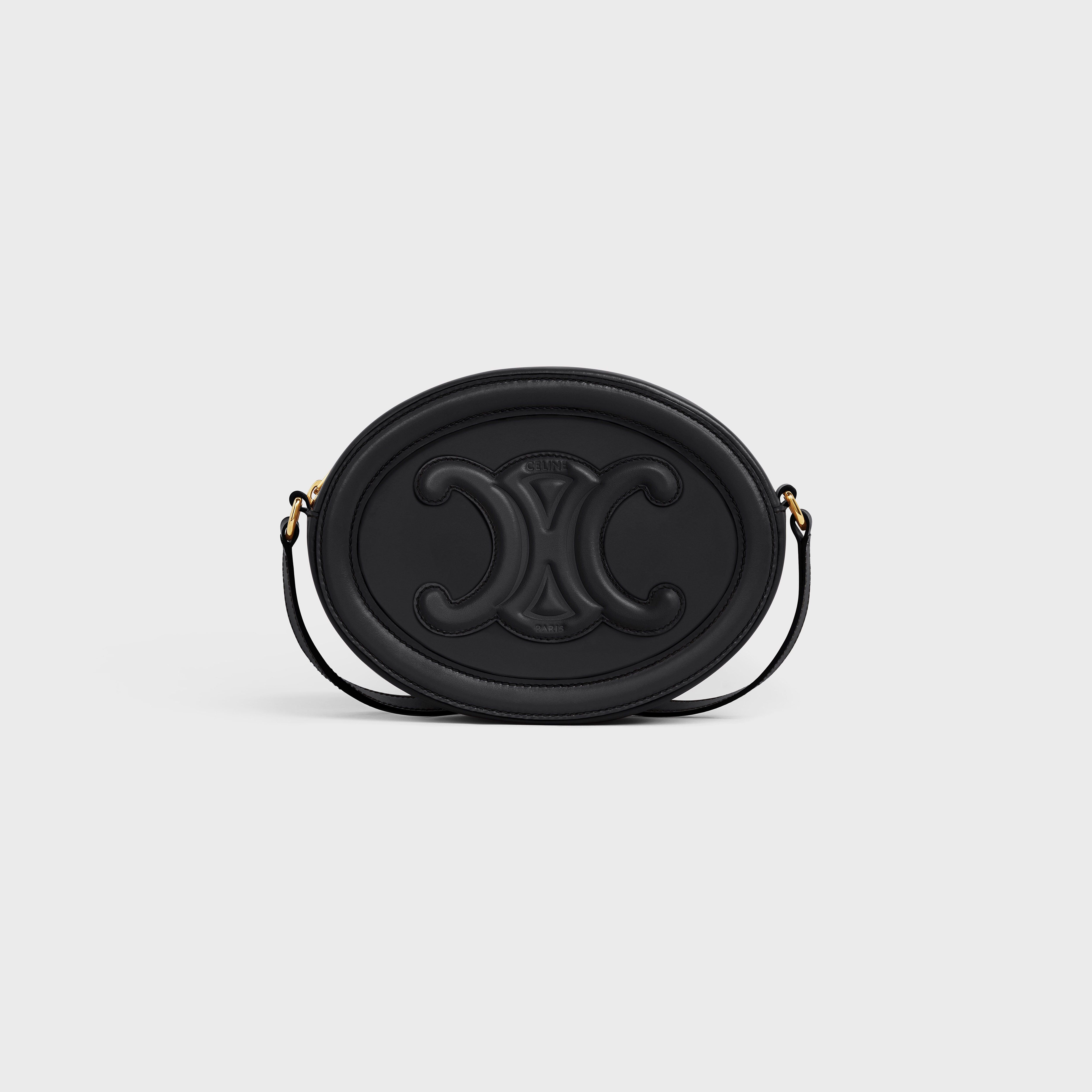 OVAL BAG CUIR TRIOMPHE in SMOOTH CALFSKIN - Black | CELINE