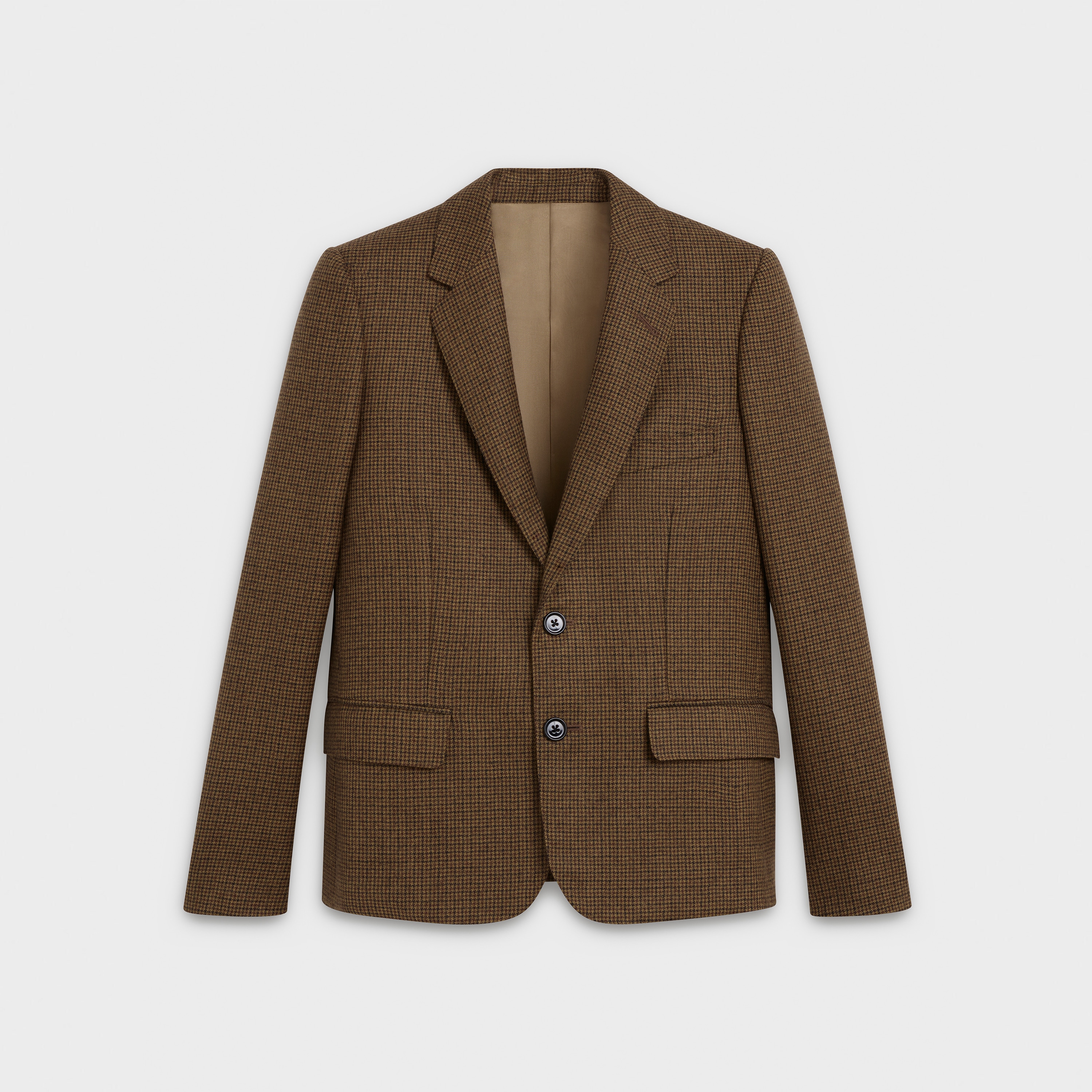short jacket in checked flannel wool - null | CELINE