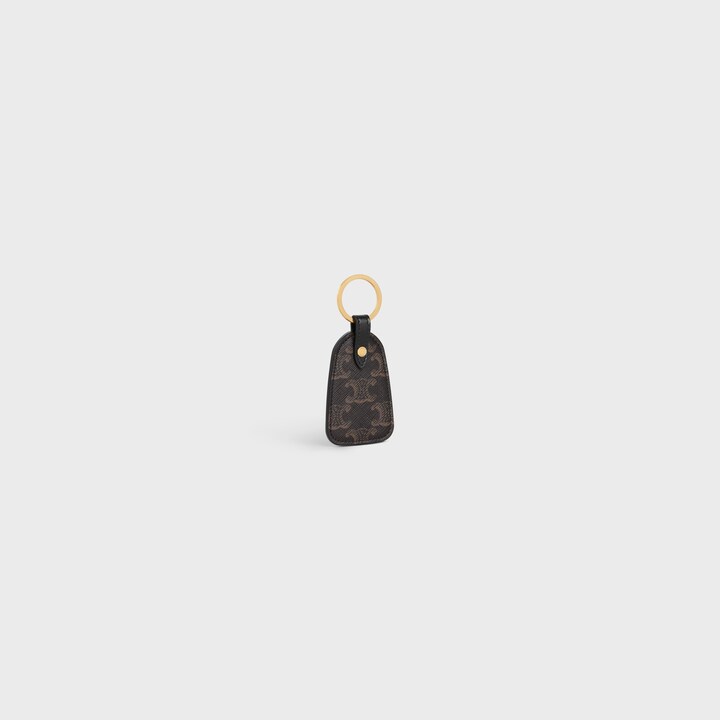 KEY HOLDER IN TRIOMPHE CANVAS AND CALFSKIN - BLACK | CELINE