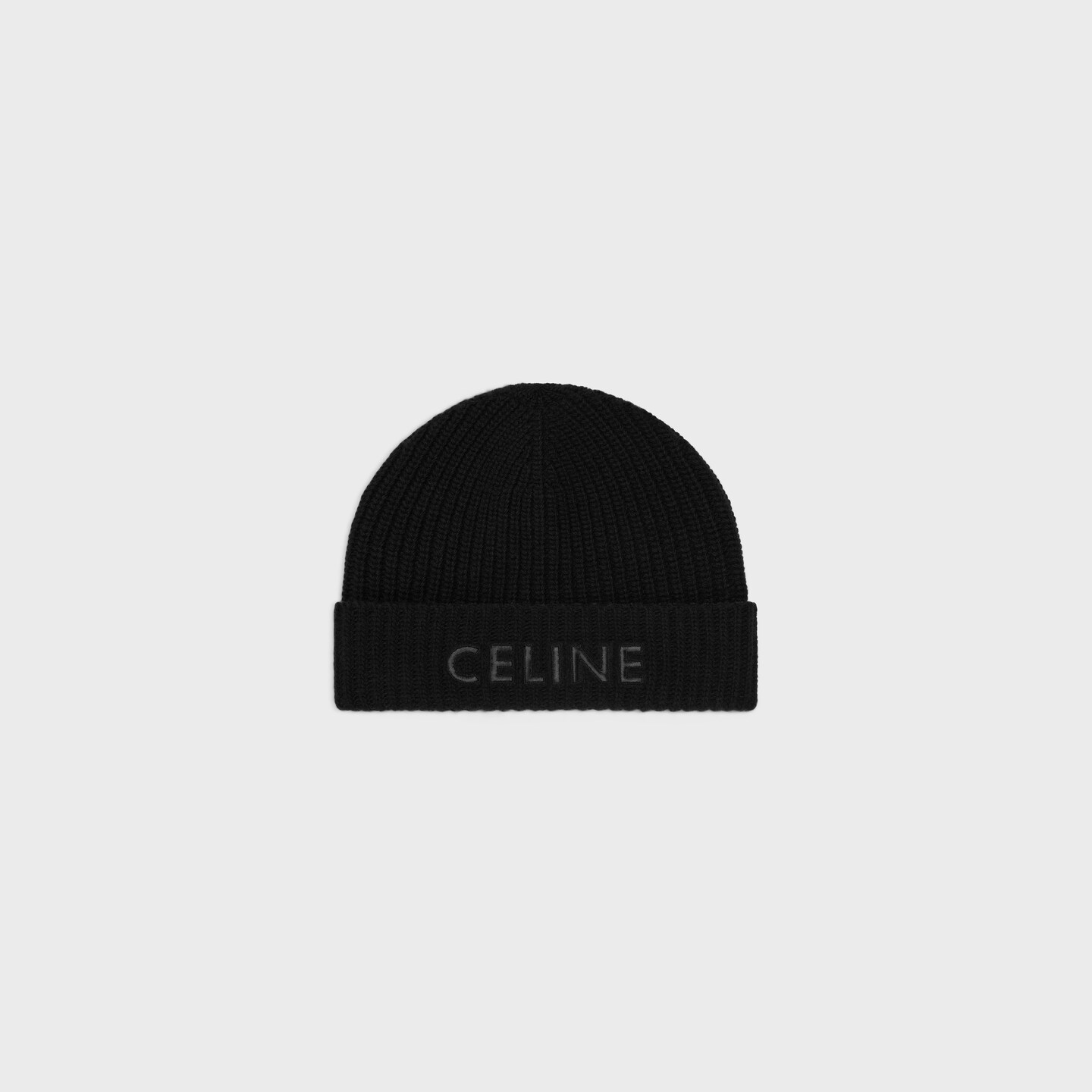 CELINE BEANIE IN MONOCHROMIC WOOL - BLACK | CELINE