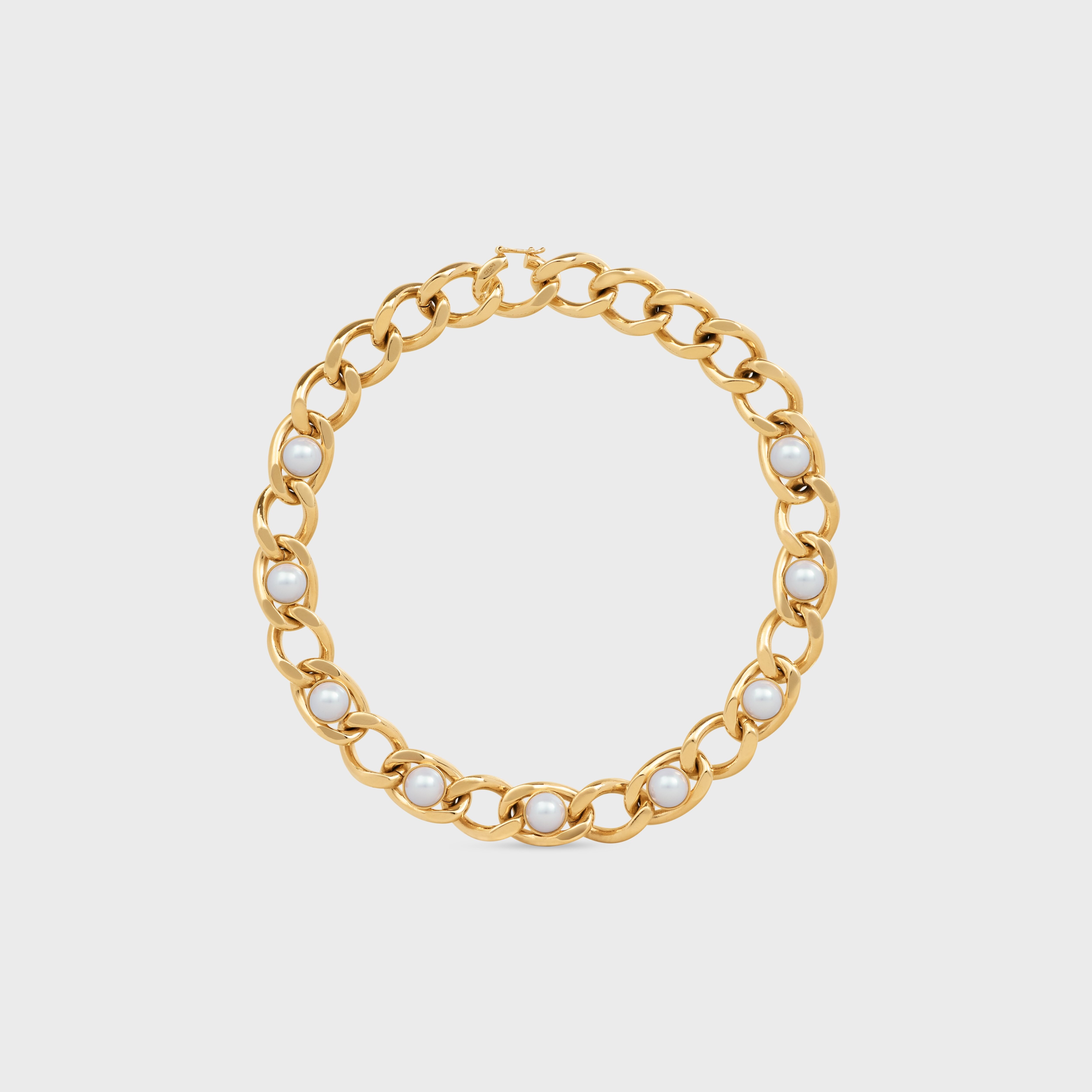 LES PERLES CELINE MAILLON NECKLACE IN BRASS WITH GOLD FINISH AND RESIN ...