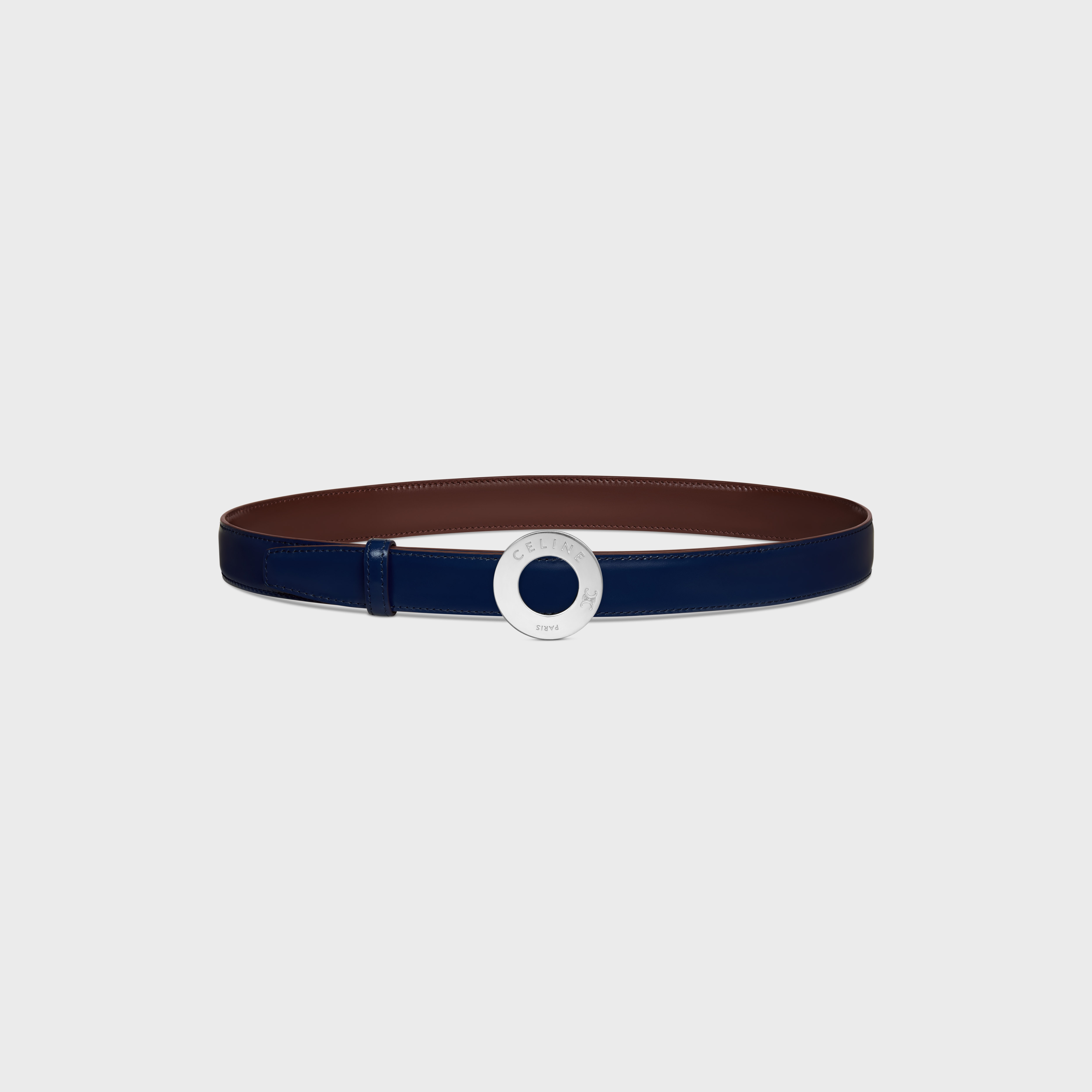 lanière de ceinture réversible 25MM TAURILLON - Châtaigne/ Bleu profond ...