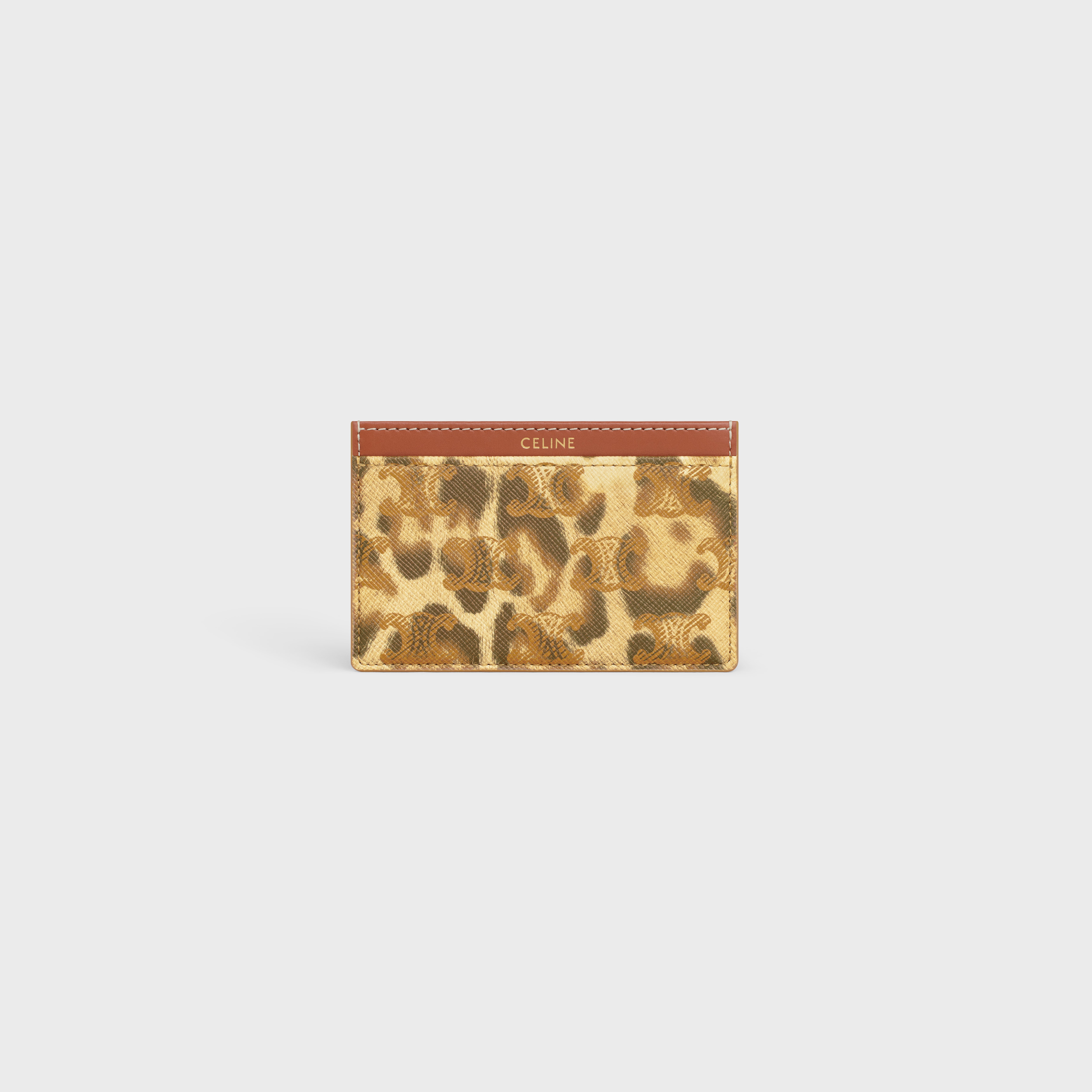 CARD HOLDER IN TRIOMPHE CANVAS WITH LEOPARD PRINT - LEOPARD | CELINE