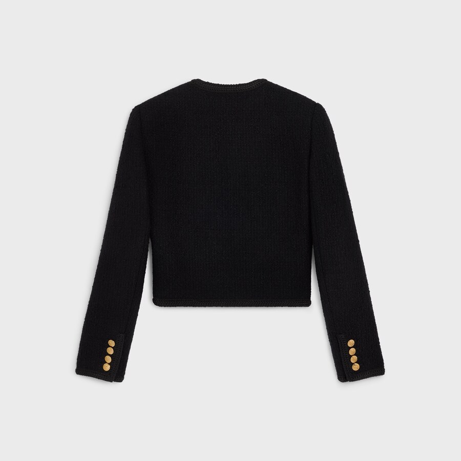 CHASSEUR JACKET IN BOUCLÉ TWEED - BLACK | CELINE