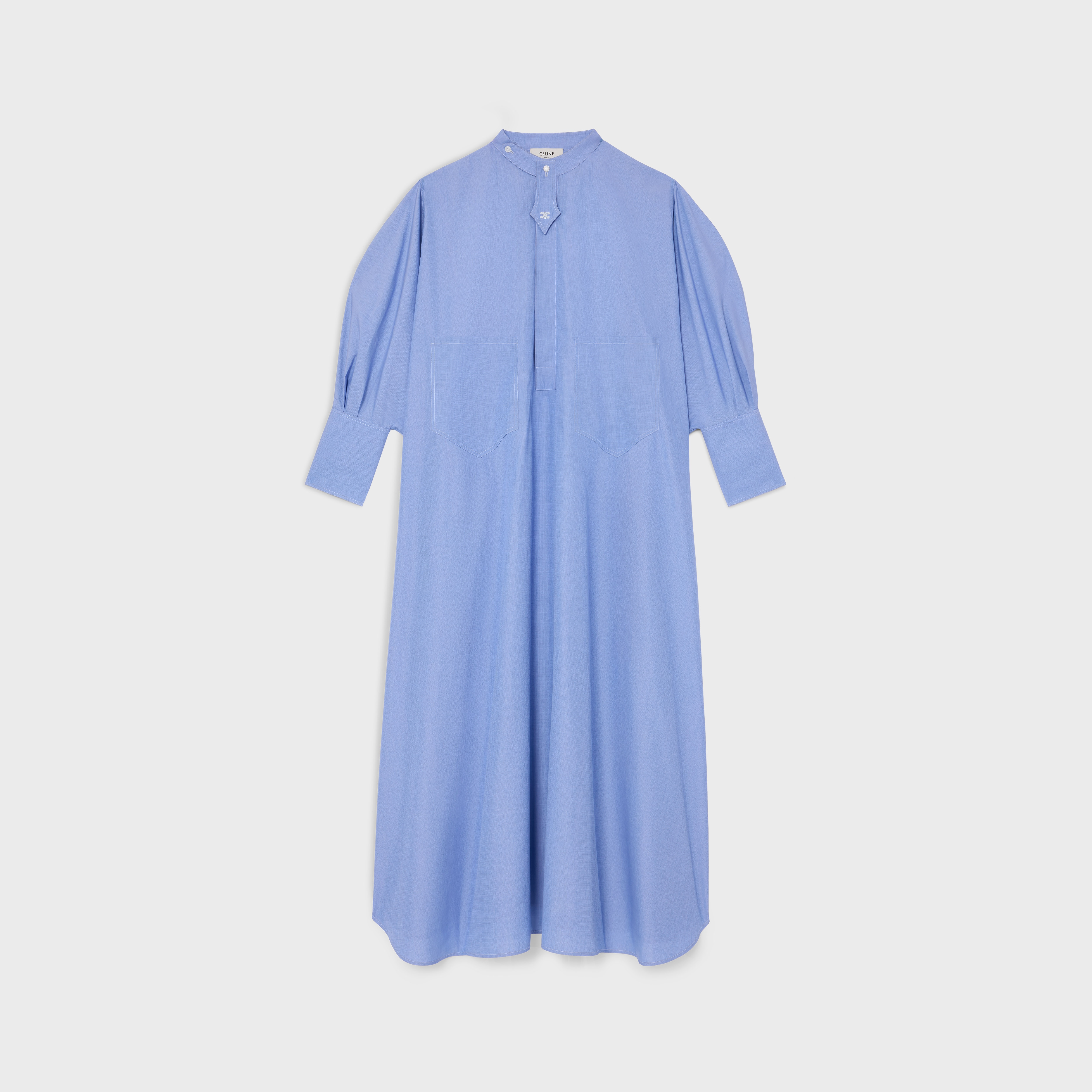 shirt dress IN cotton poplin - BLEU | CELINE
