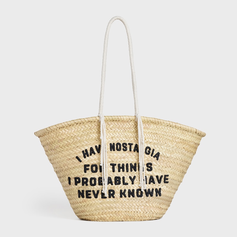 Large Basket in Raffia with David Kramer "Retro Nostalgia" Sequins ...
