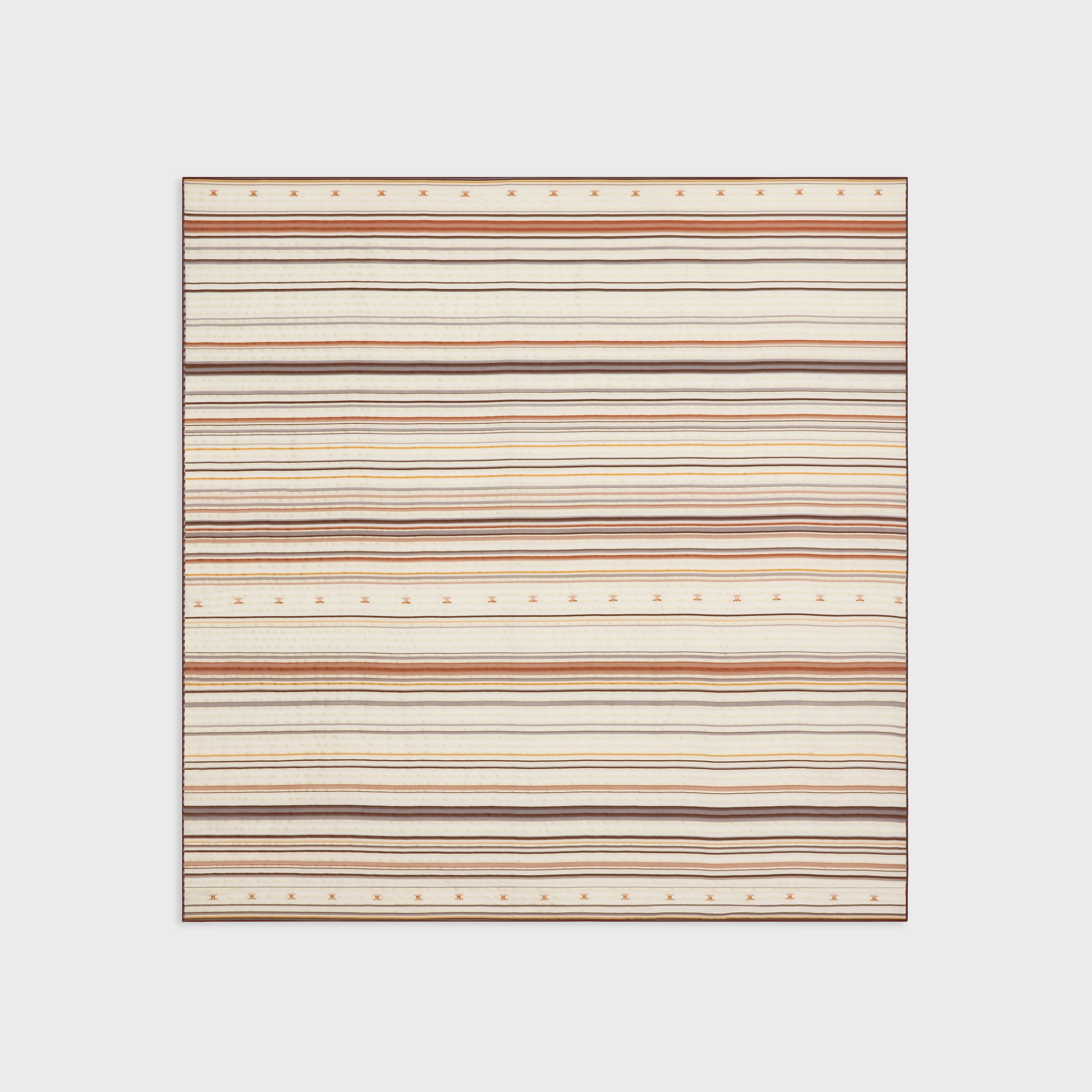 QUADRADO PEQUIM EM SEDA ÀS RISCAS - VANILLA / TOFFEE | CELINE