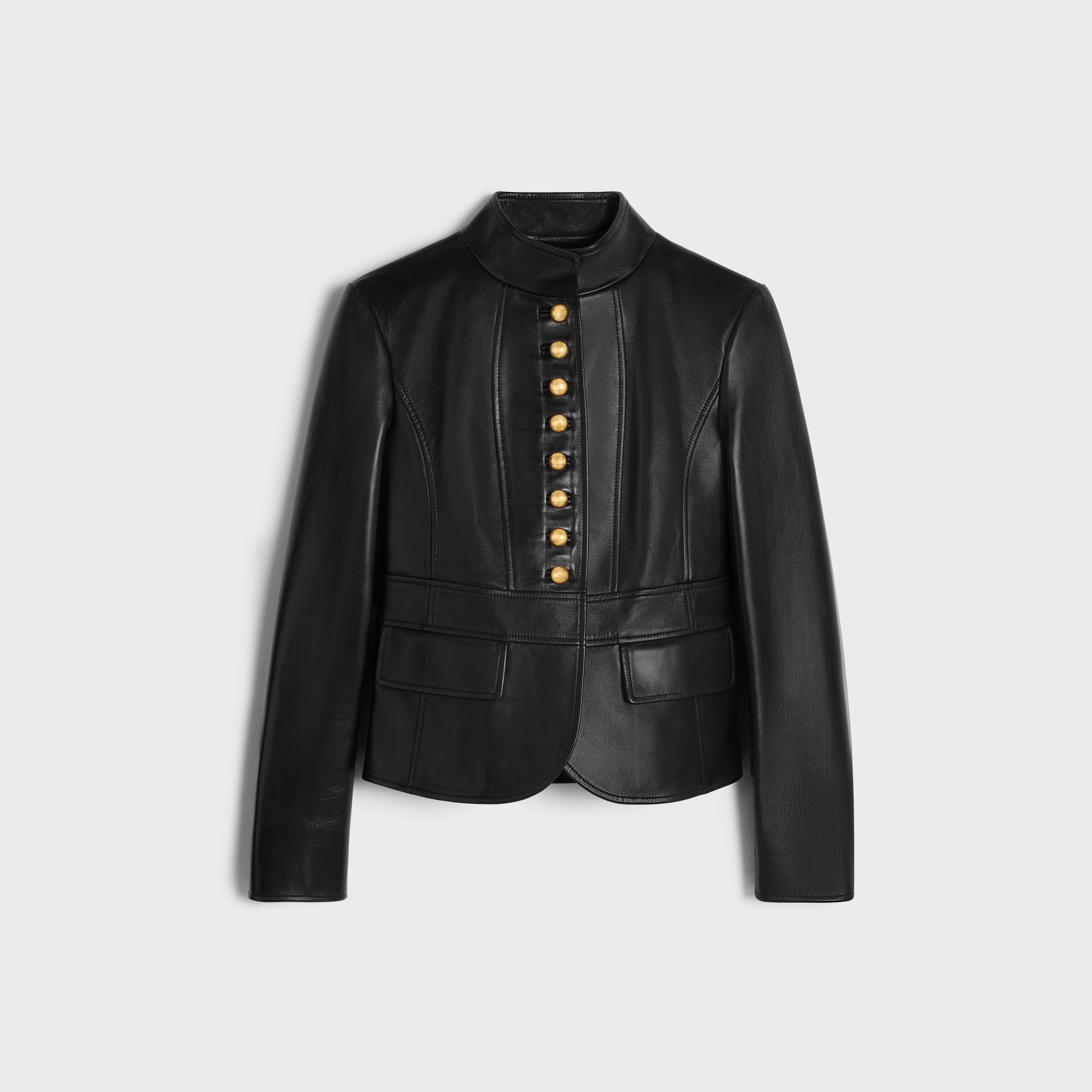 MILITARY BLOUSON JACKET IN VEGETAL-TANNED LAMBSKIN - BLACK | CELINE
