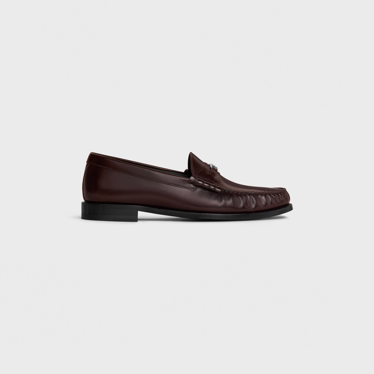 CELINE LUCO TRIOMPHE LOAFER IN POLISHED BULL - DARK BROWN/SILVER | CELINE