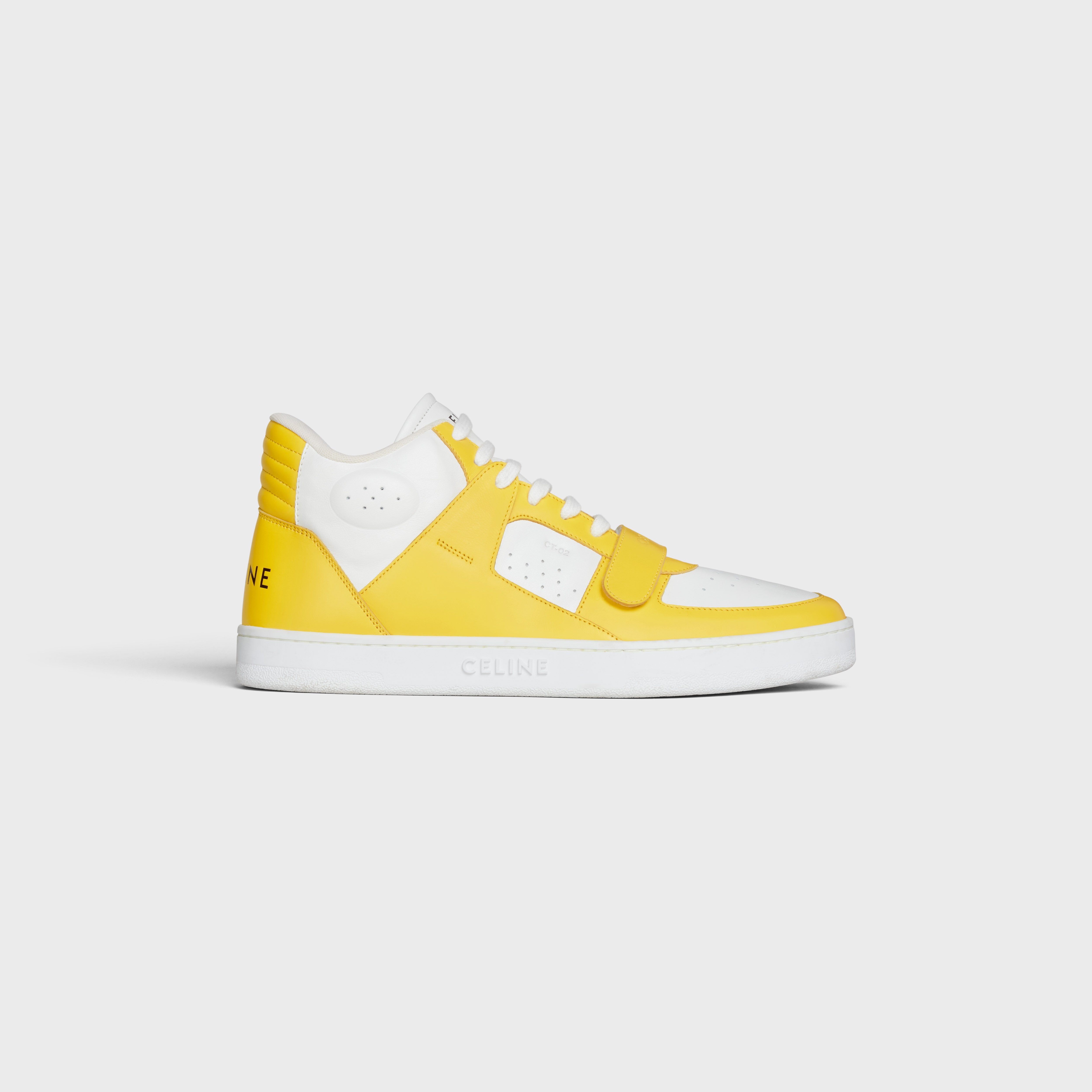 CT-02 CELINE TRAINER MID SNEAKER WITH SCRATCH in CALFSKIN - Optic White ...