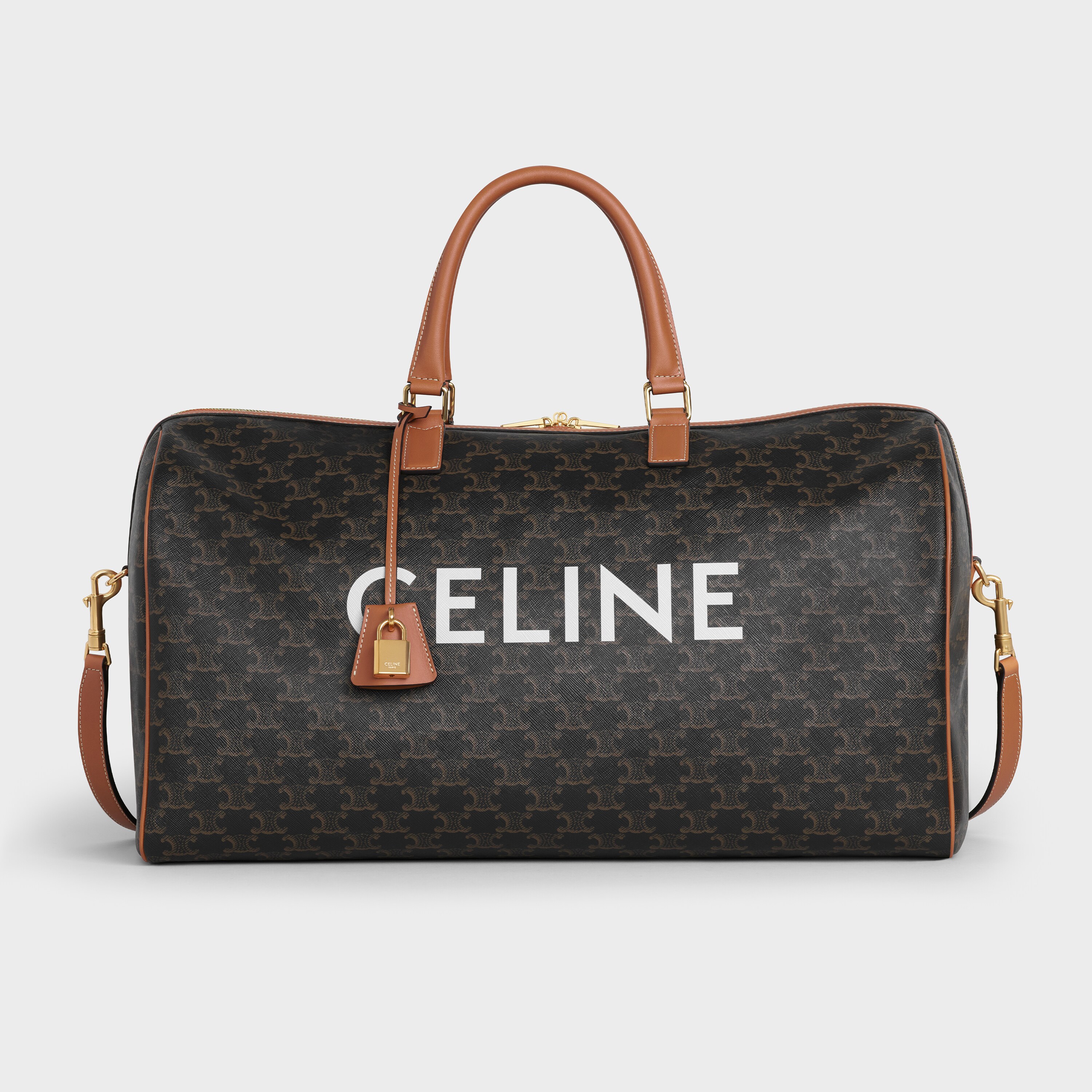 Bolso Voyage grande de lona Triomphe - Tostado | CELINE