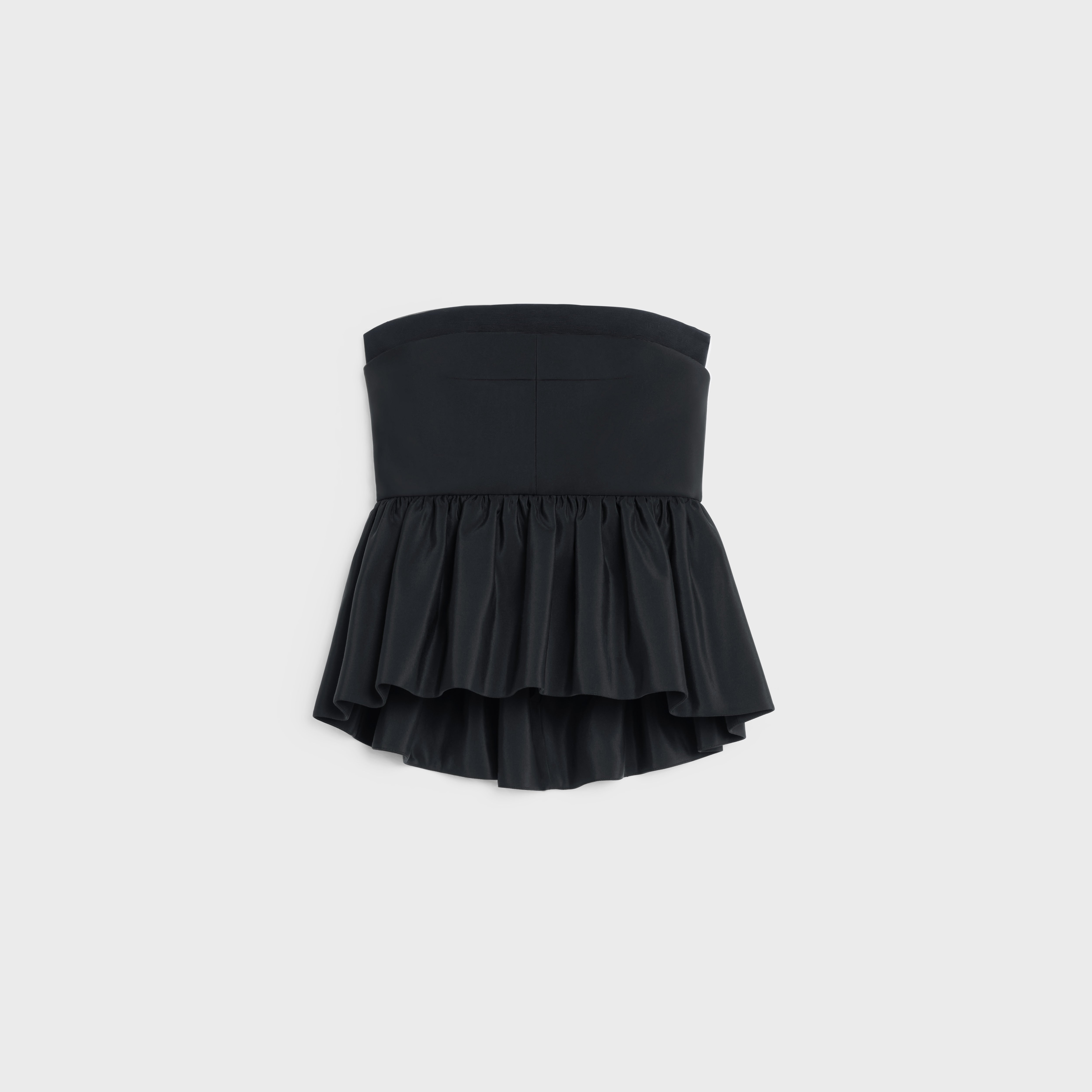 BUSTIER WITH BASQUE IN COTTON AND SILK - Black | CELINE