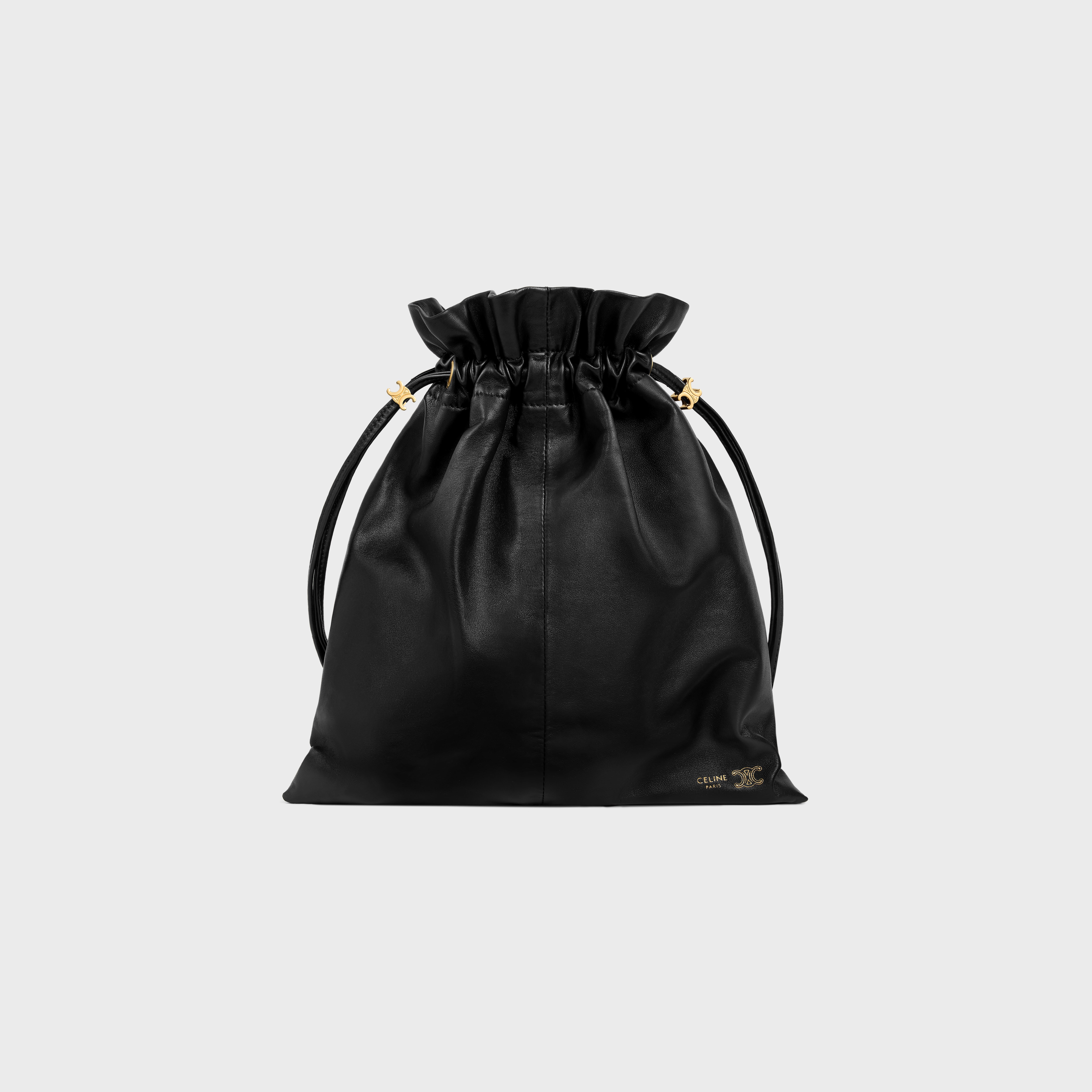 SMALL CRYSTAL POUCH IN LAMBSKIN - BLACK | CELINE