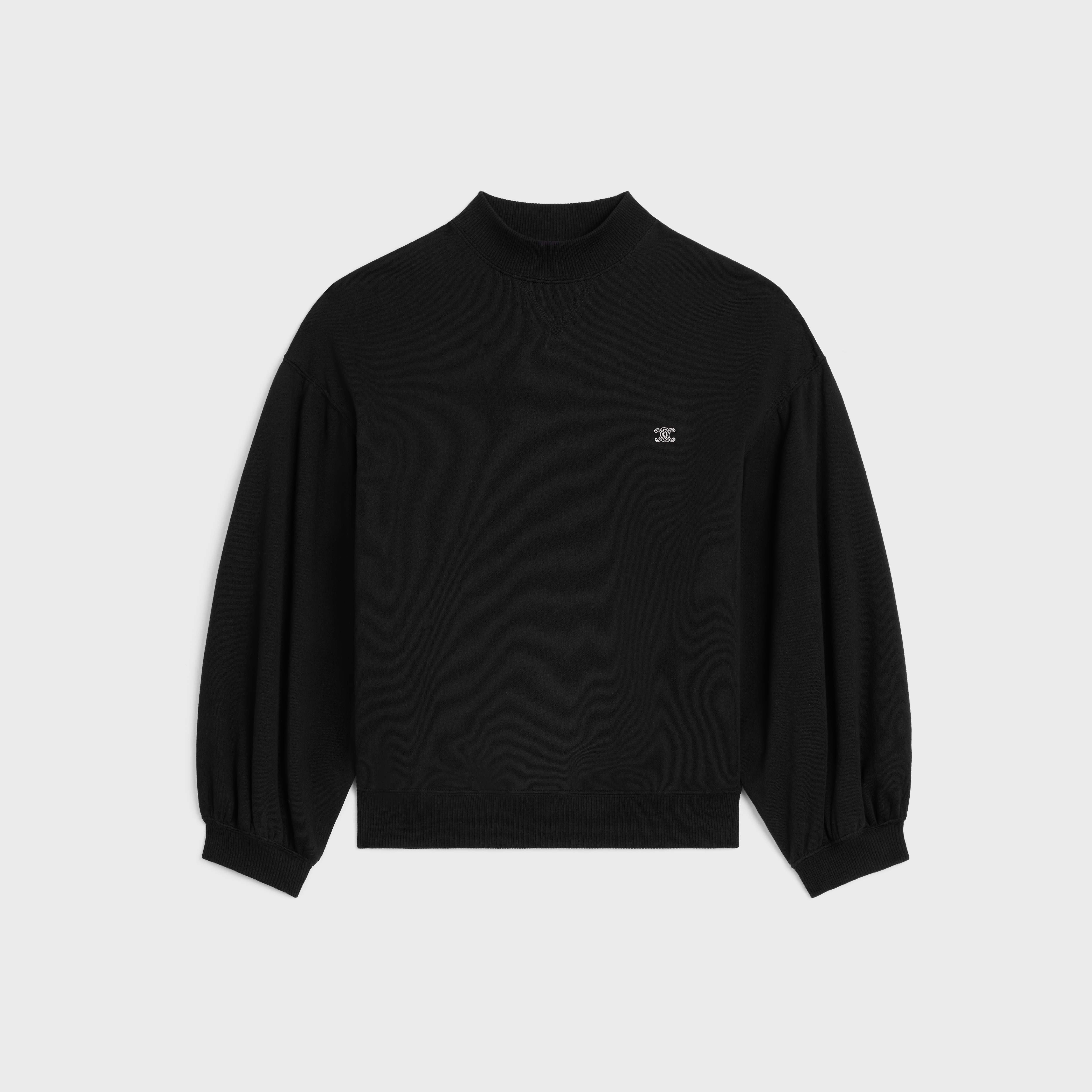 loose sweatshirt IN cotton fleece - BLACK/WHITE | CELINE