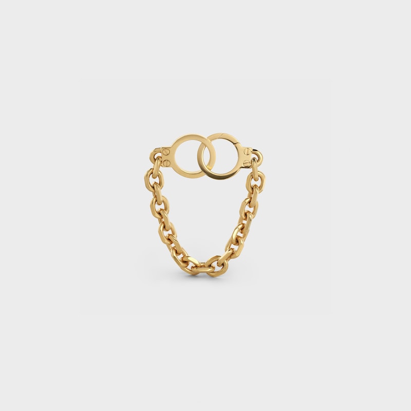 Chaîne Triomphe Golden Handcuff Small Bracelet in Vermeil - null | CELINE