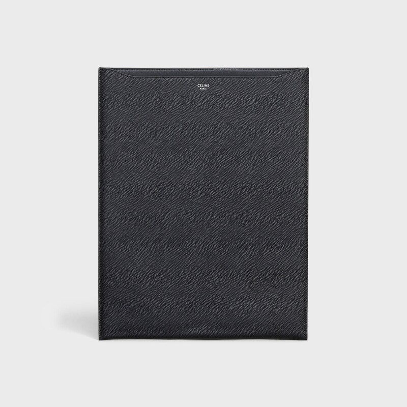 Tablet sleeve in Grained Calfskin - Black | CELINE
