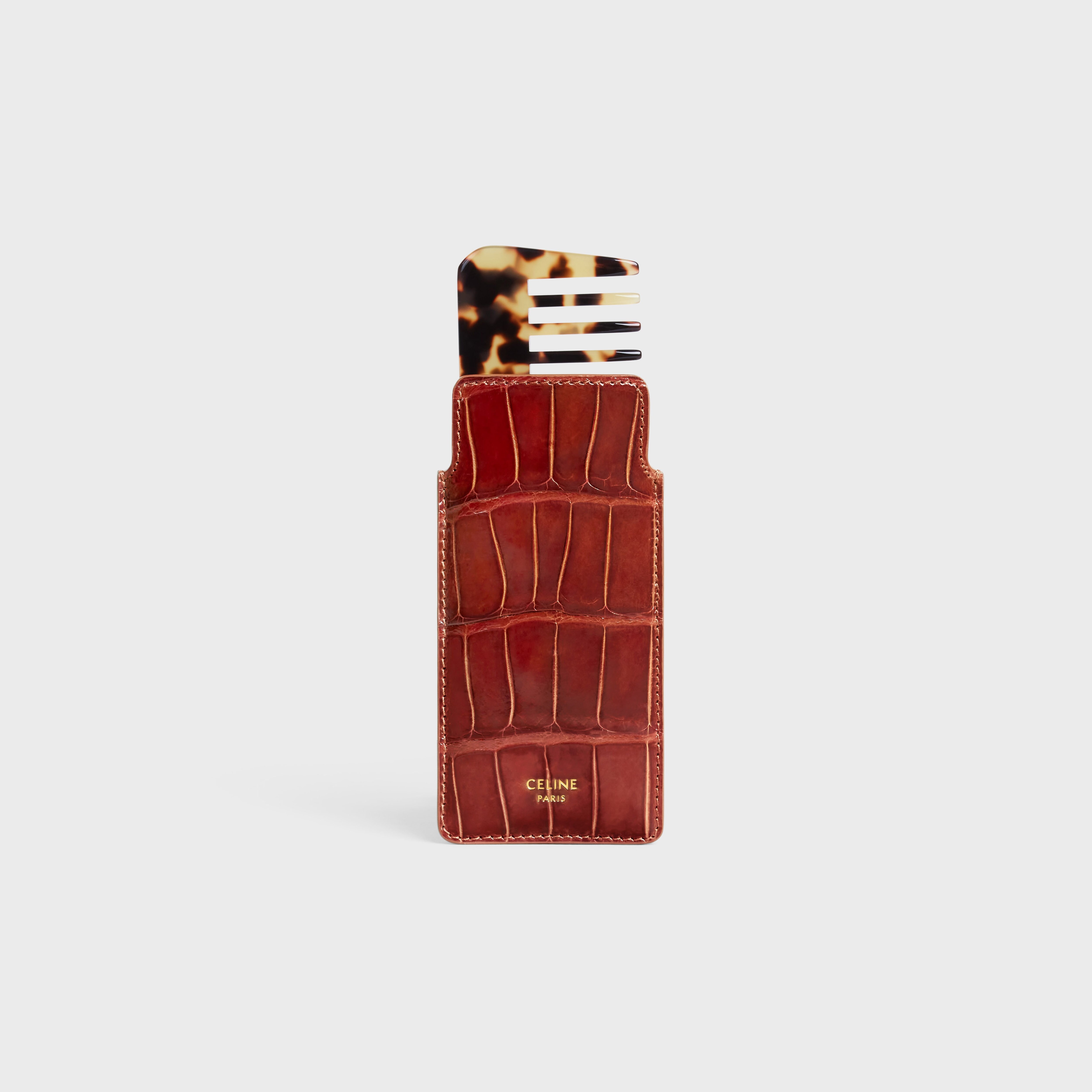 SMALL HAIR COMB IN CROCODILE - MAPLE | CELINE