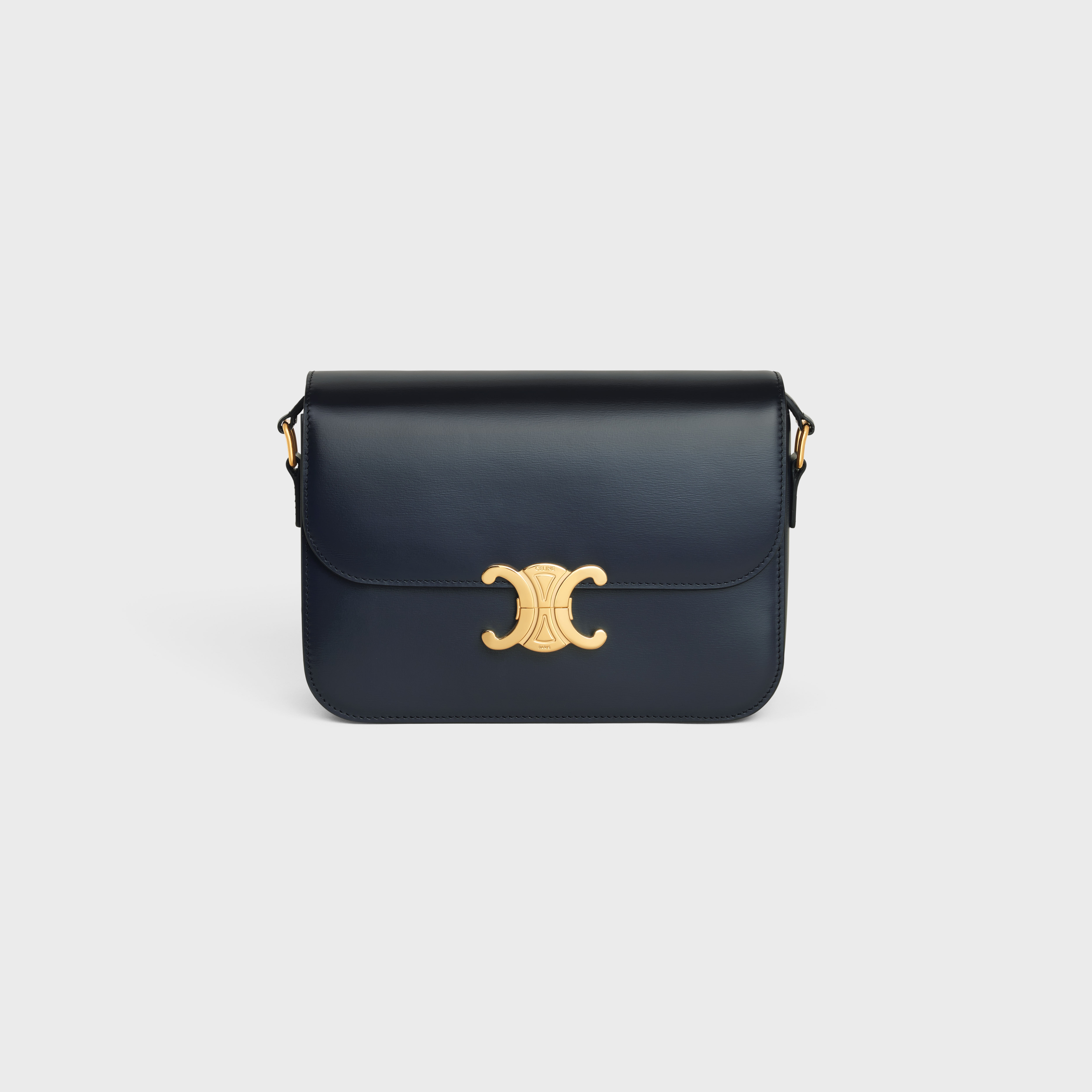 CLASSIQUE TRIOMPHE BAG IN SHINY CALFSKIN - BLEU SACRE | CELINE