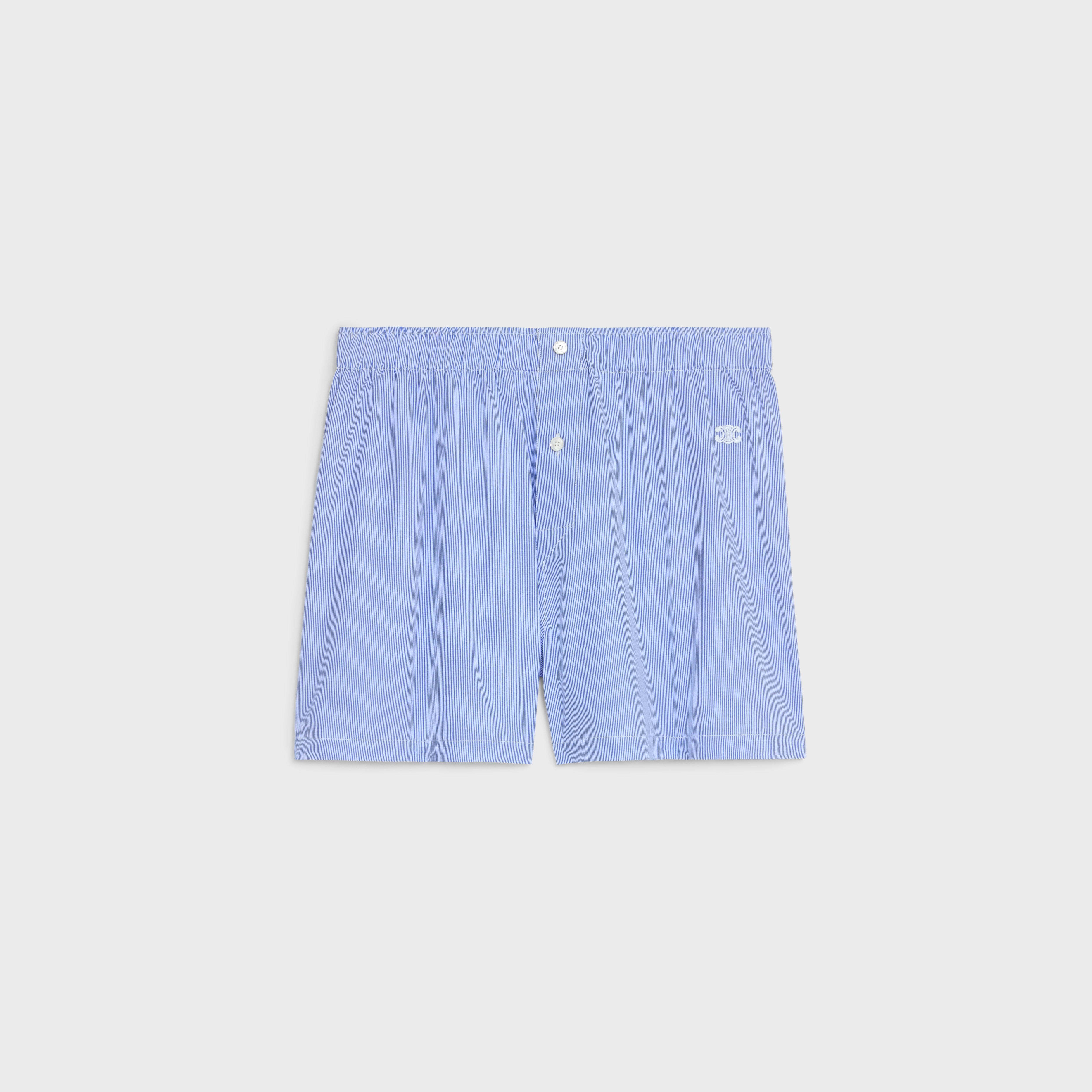 Boxer briefs in striped Poplin - Blanc/Bleu | CELINE