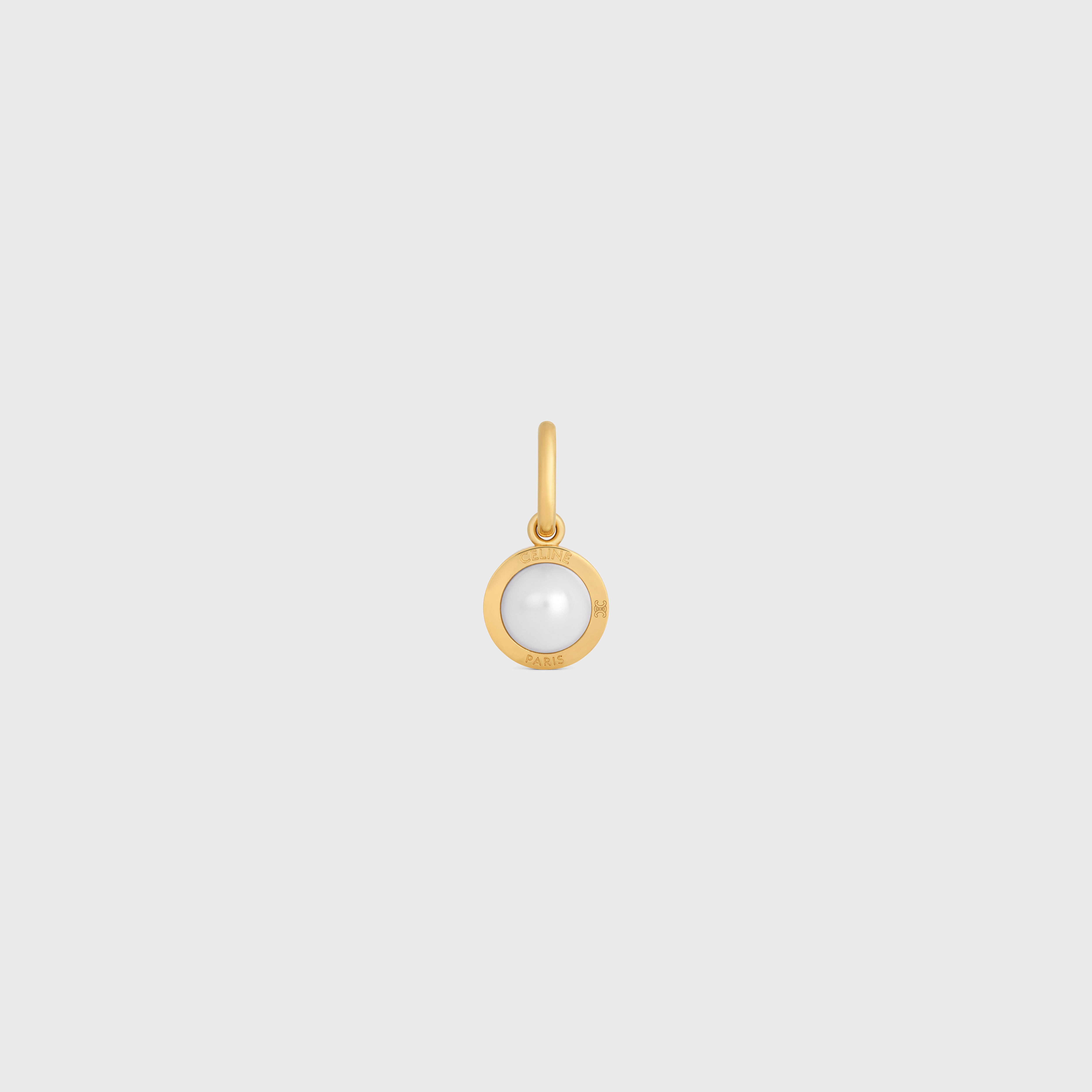 CHARMS PEARL IN RESIN PEARL AND BRASS WITH GOLD FINISH - GOLD / IVORY ...
