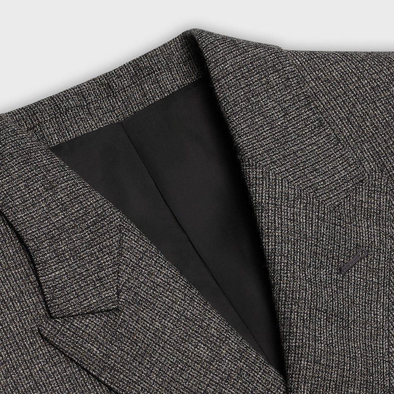 classic jacket in wool flannel - null | CELINE