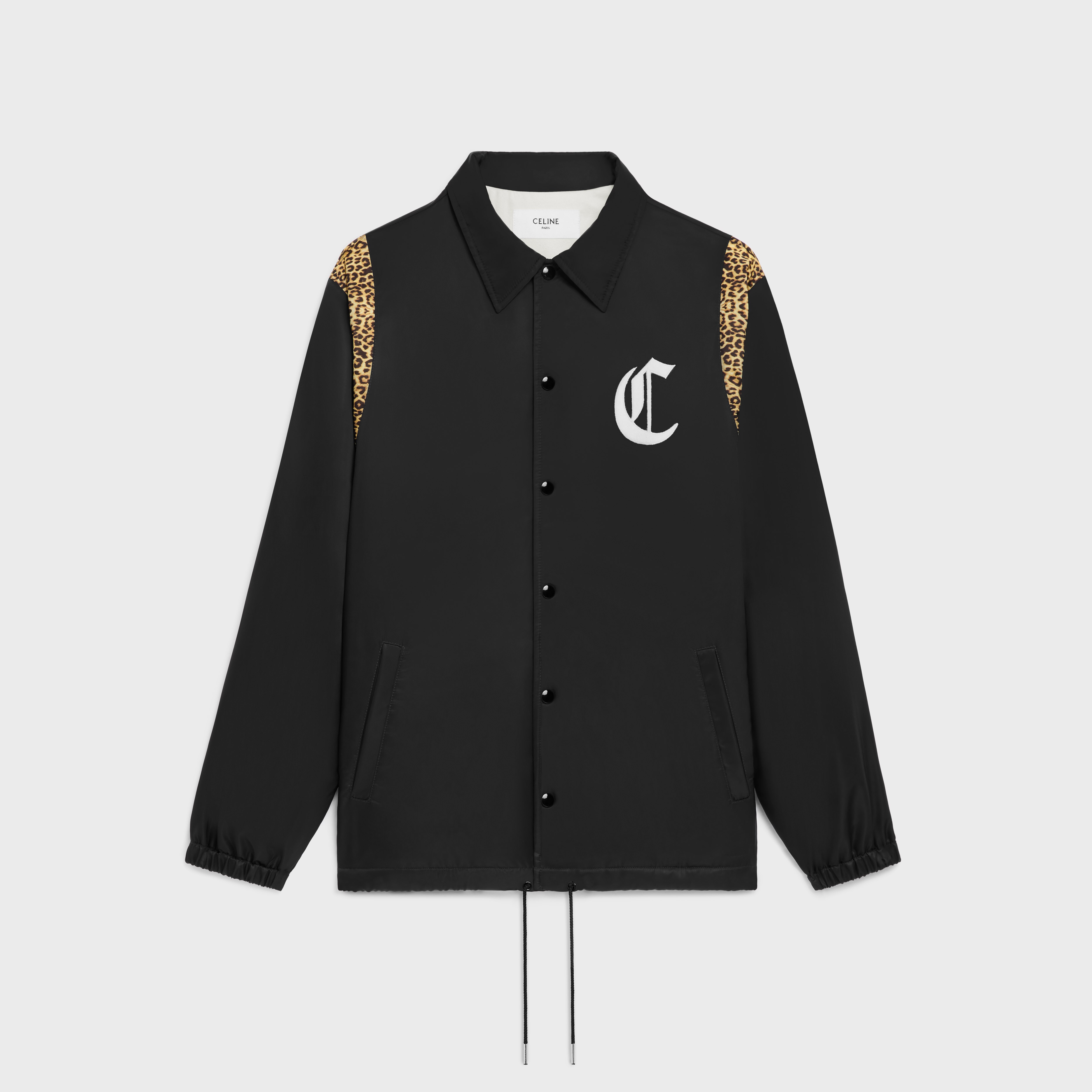 LONG NYLON COACH JACKET - BLACK | CELINE