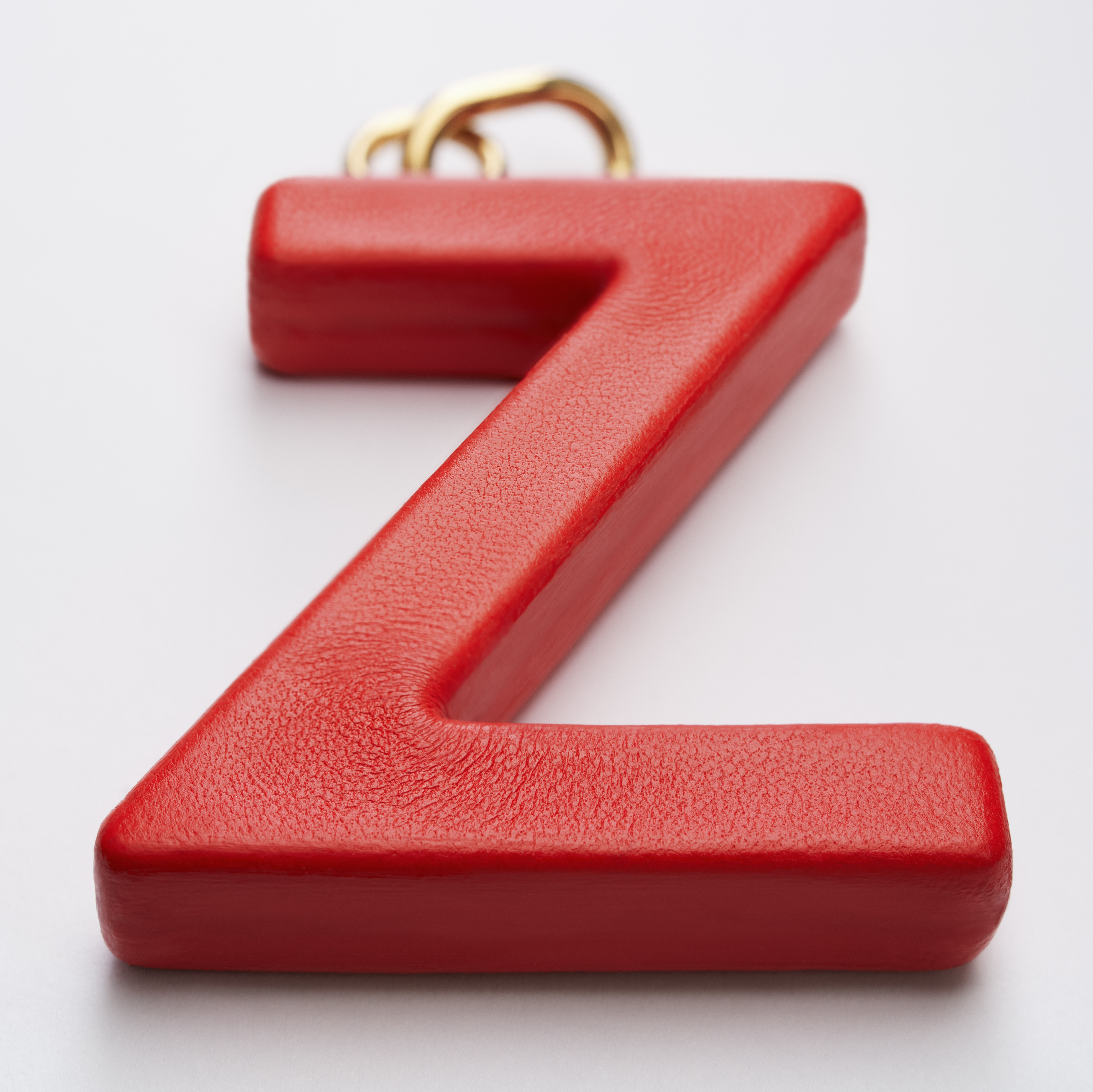 ALPHABET CHARMS Z LETTER IN LAMBSKIN AND BRASS WITH GOLD FINISH - ULTRA ...