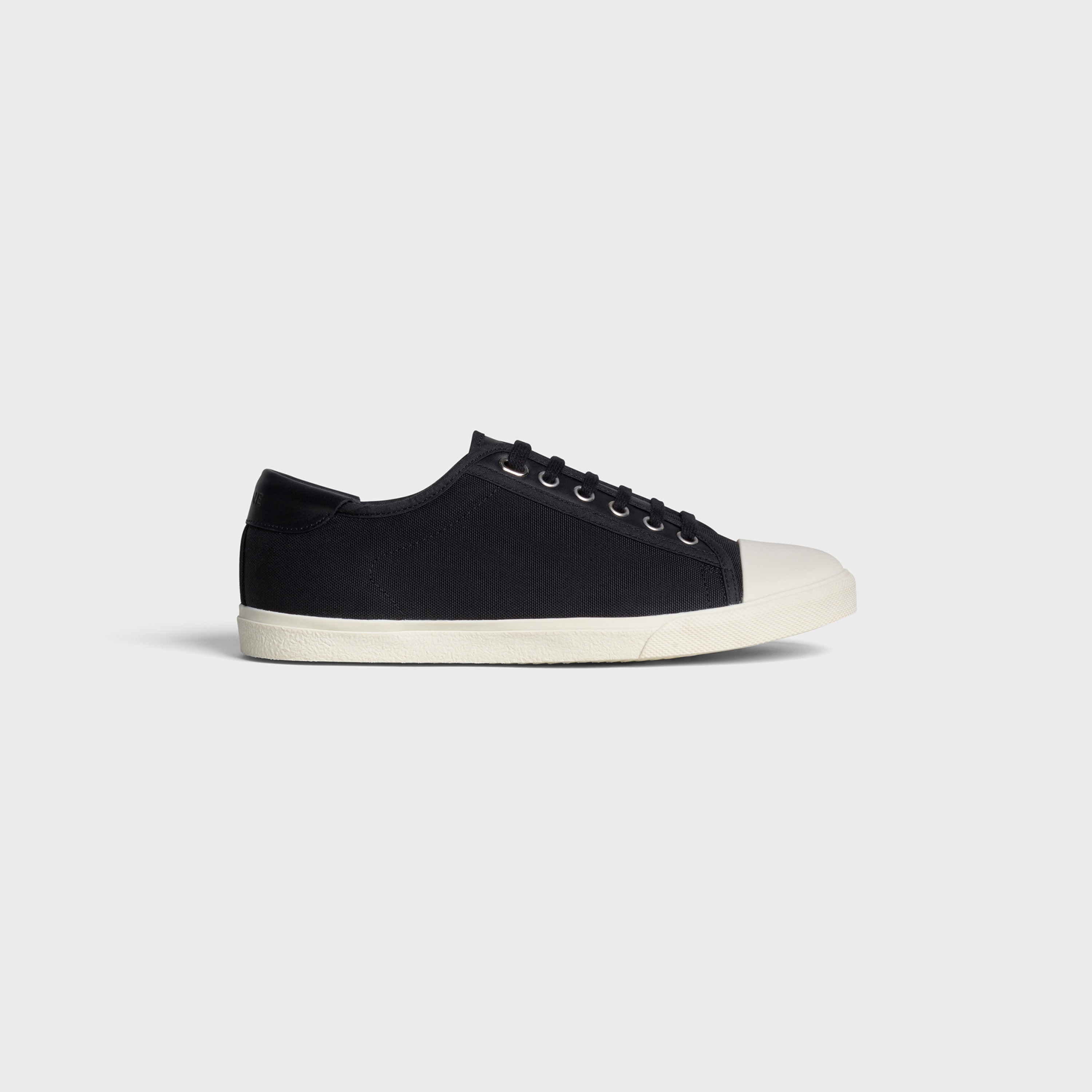 CELINE BLANK Sneaker baixo com cadarço em Canvas e couro de bezerro ...