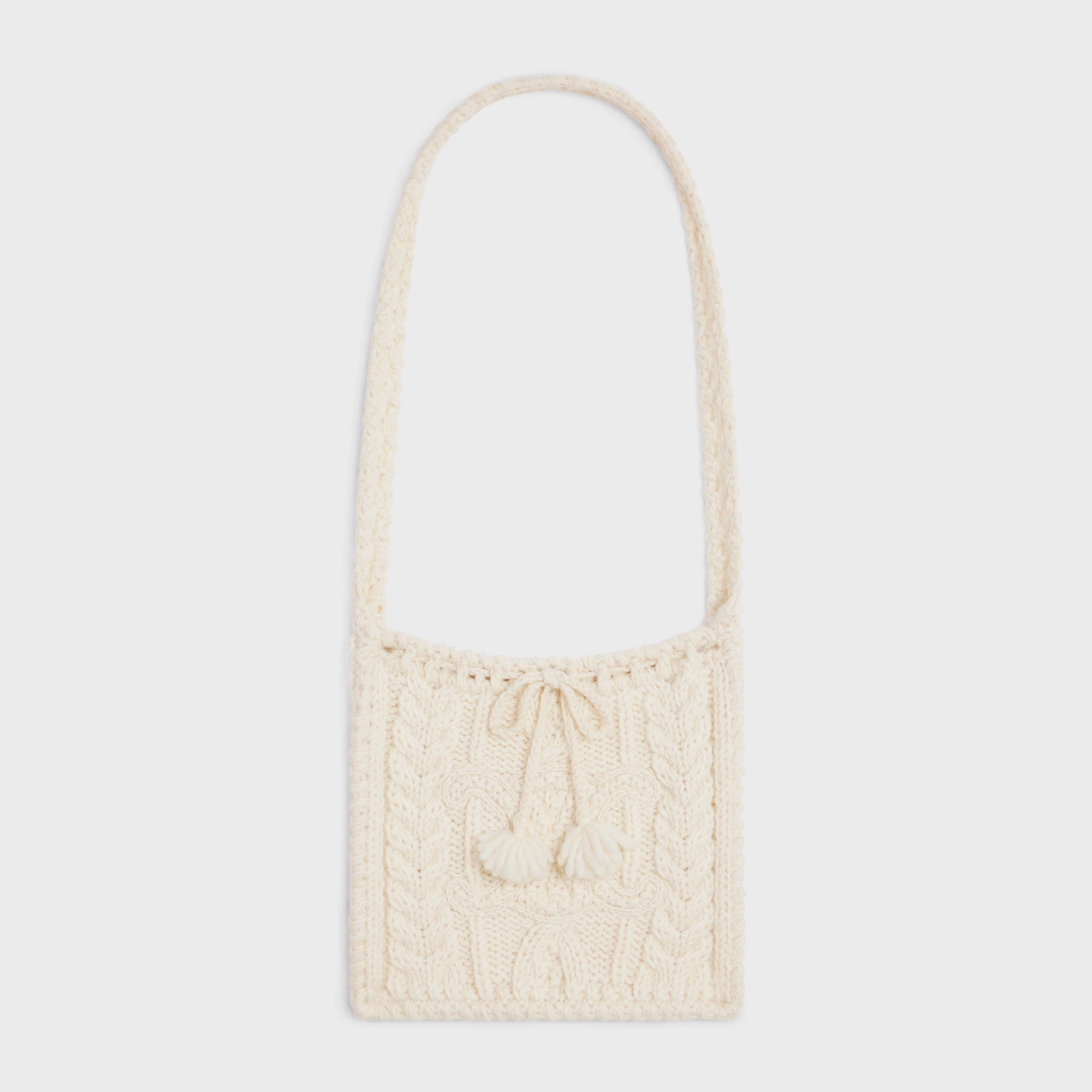 BAG IN TRIOMPHE ARAN MOHAIR WOOL - OFF WHITE | CELINE